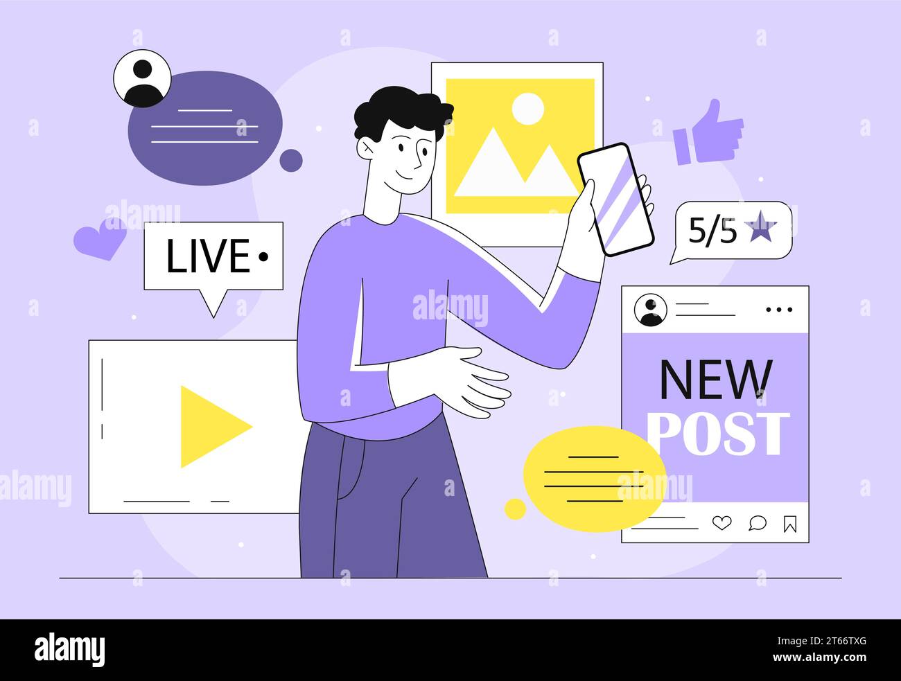 Recommendation social networks vector line concept Stock Vector Image ...