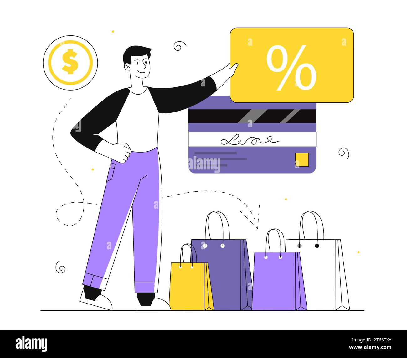 Man with overspending vector line concept Stock Vector Image & Art - Alamy