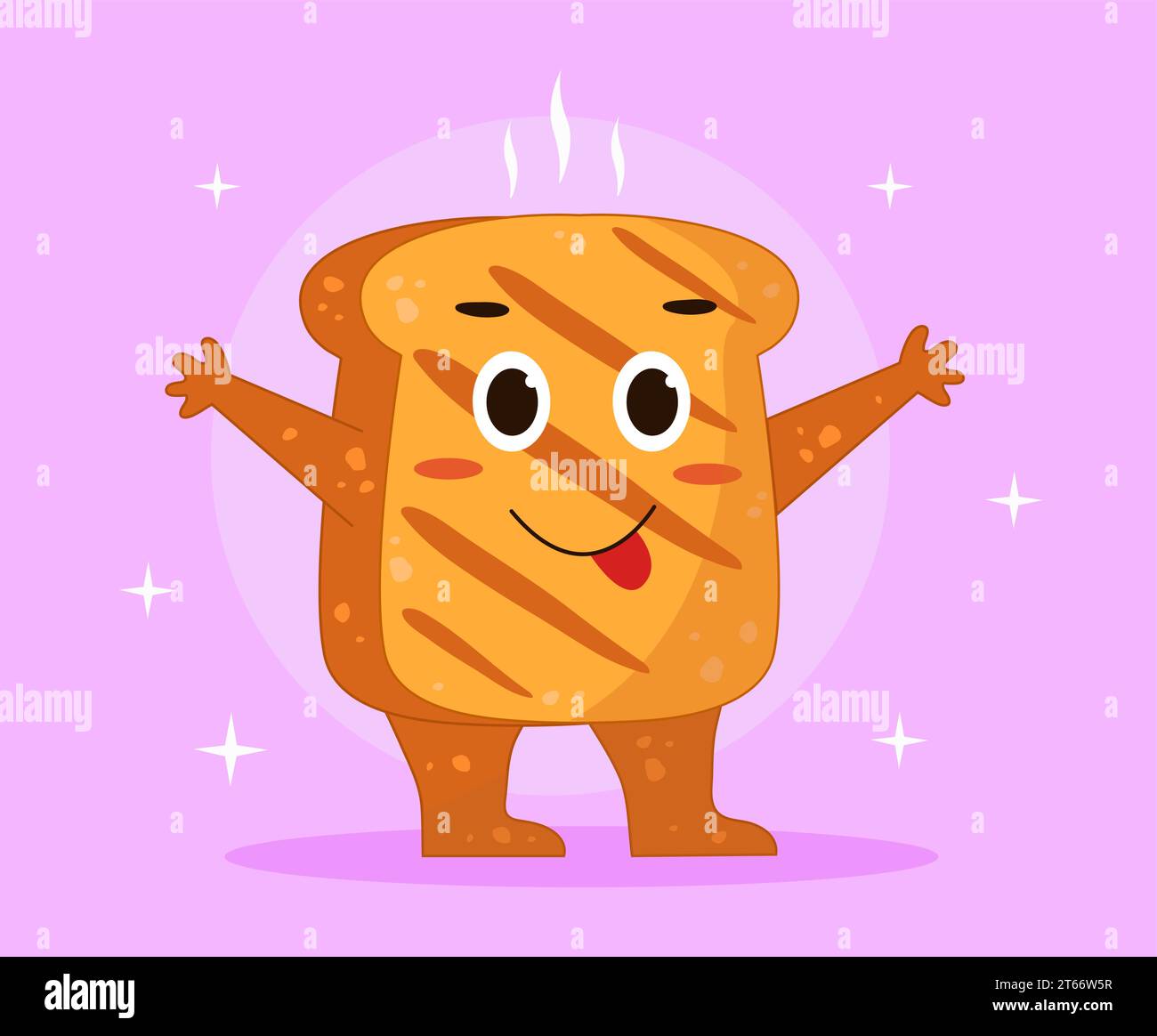 Slice of toast character vector concept Stock Vector Image & Art - Alamy
