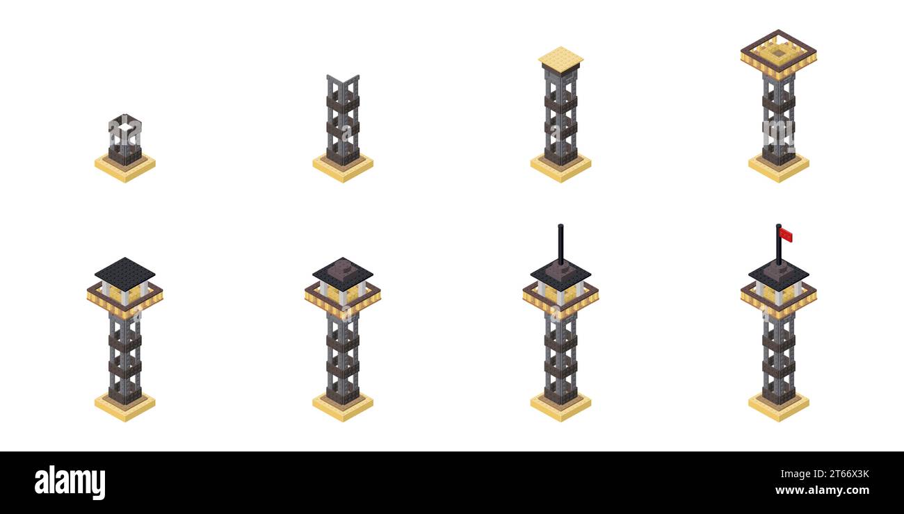 Phased construction of an observation tower. Vector Stock Vector Image ...