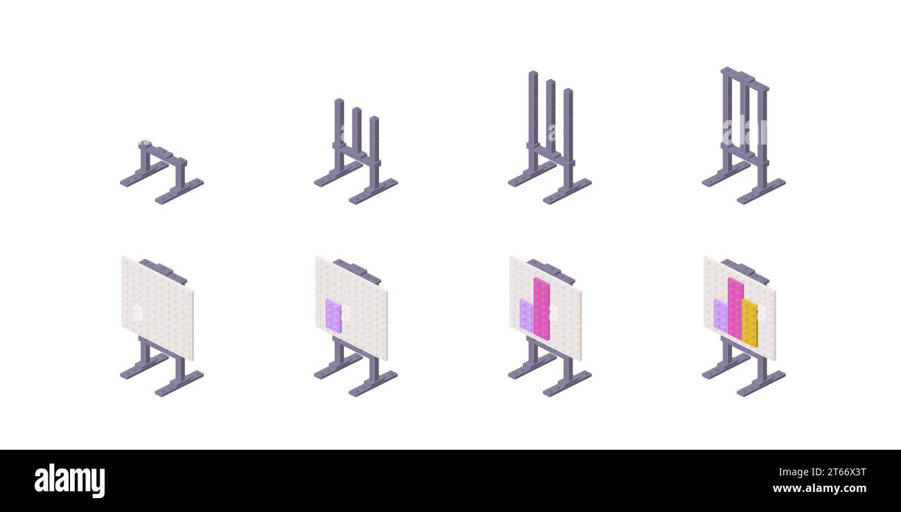 Step-by-step construction of a presentation board. Vector Stock Vector ...