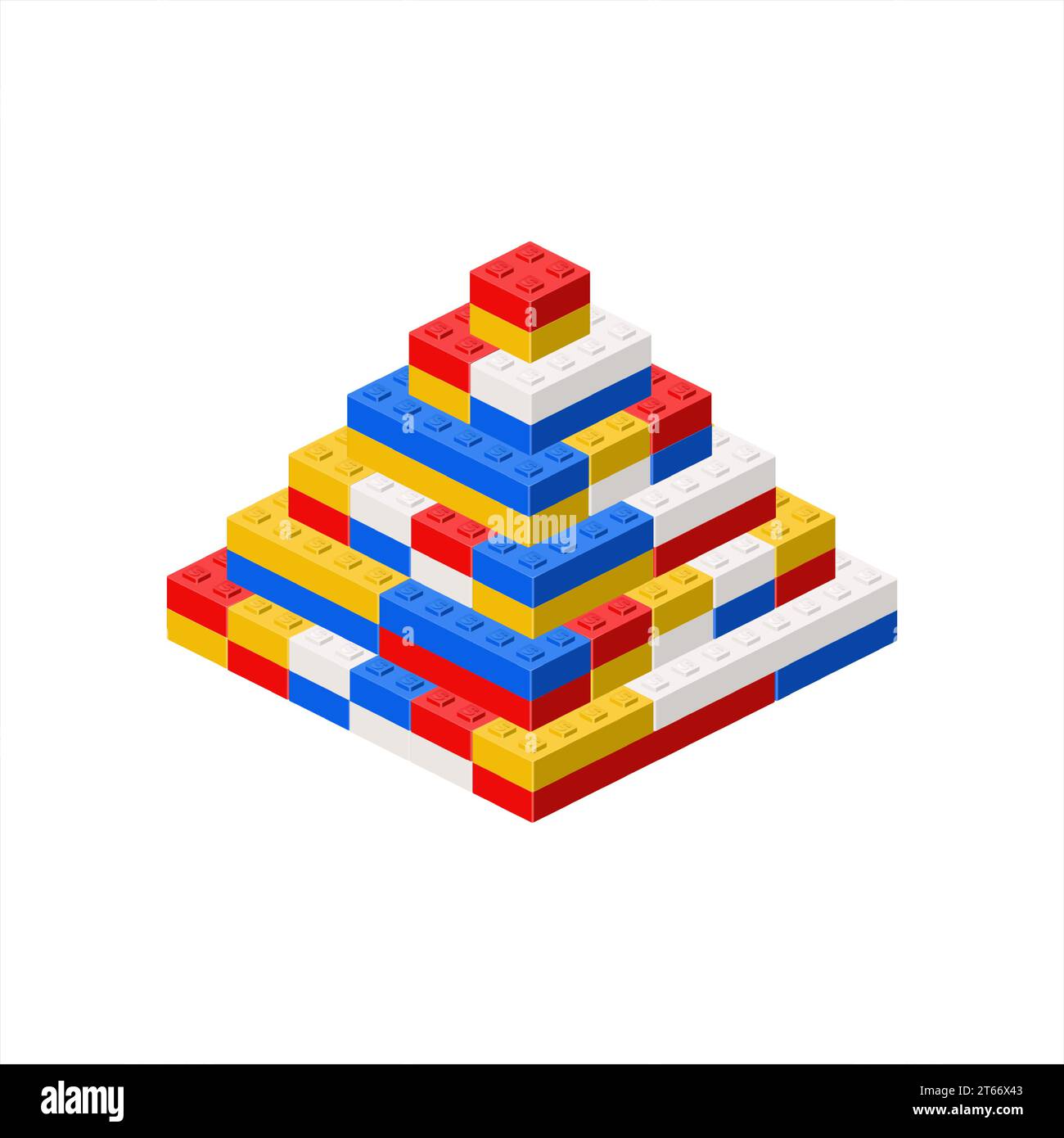 Colored step pyramid made of plastic blocks. Vector Stock Vector Image ...