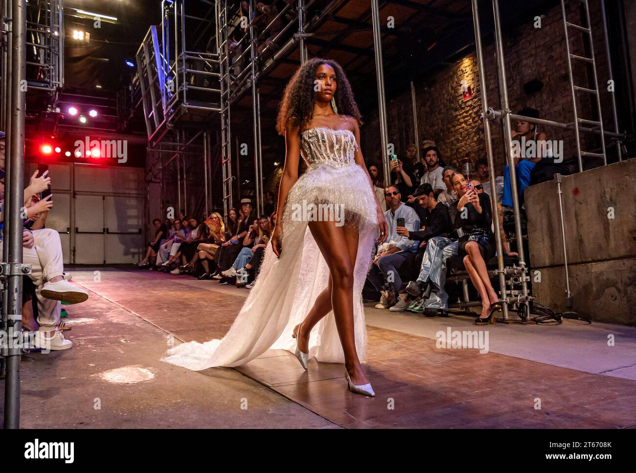Sao Paulo, Brazil. 08th Nov, 2023. A model wears a creation from the ...