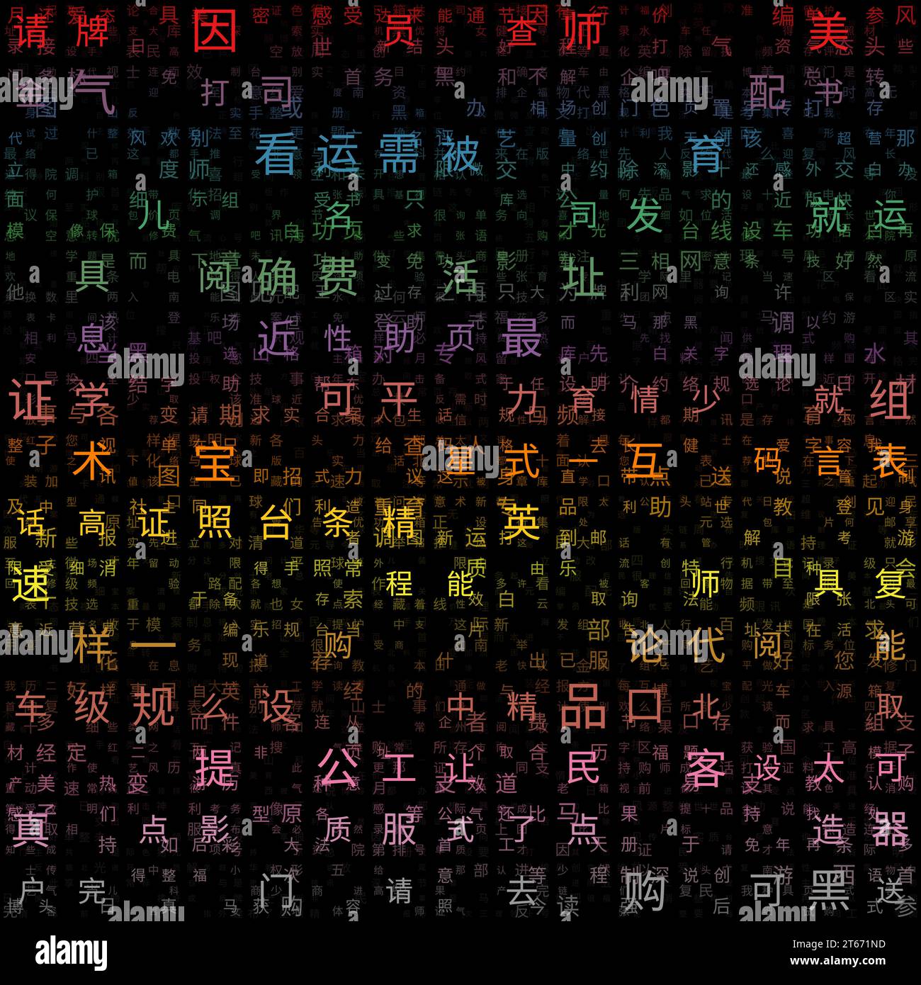 Digital background. Random characters of Chinese Simplified Alphabet ...