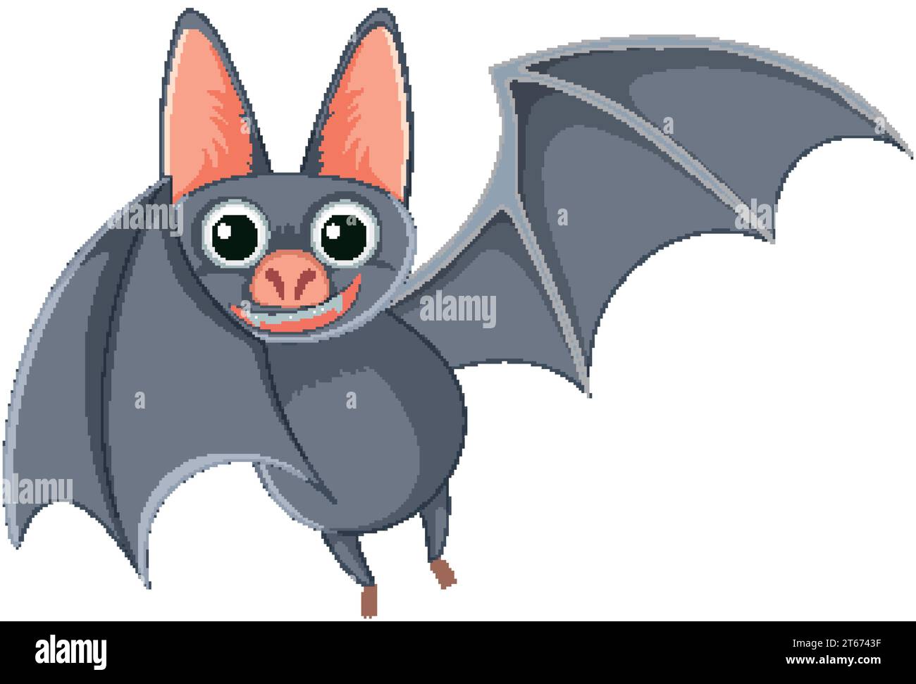 A cute and minimalistic vector illustration of a bat flying alone Stock ...