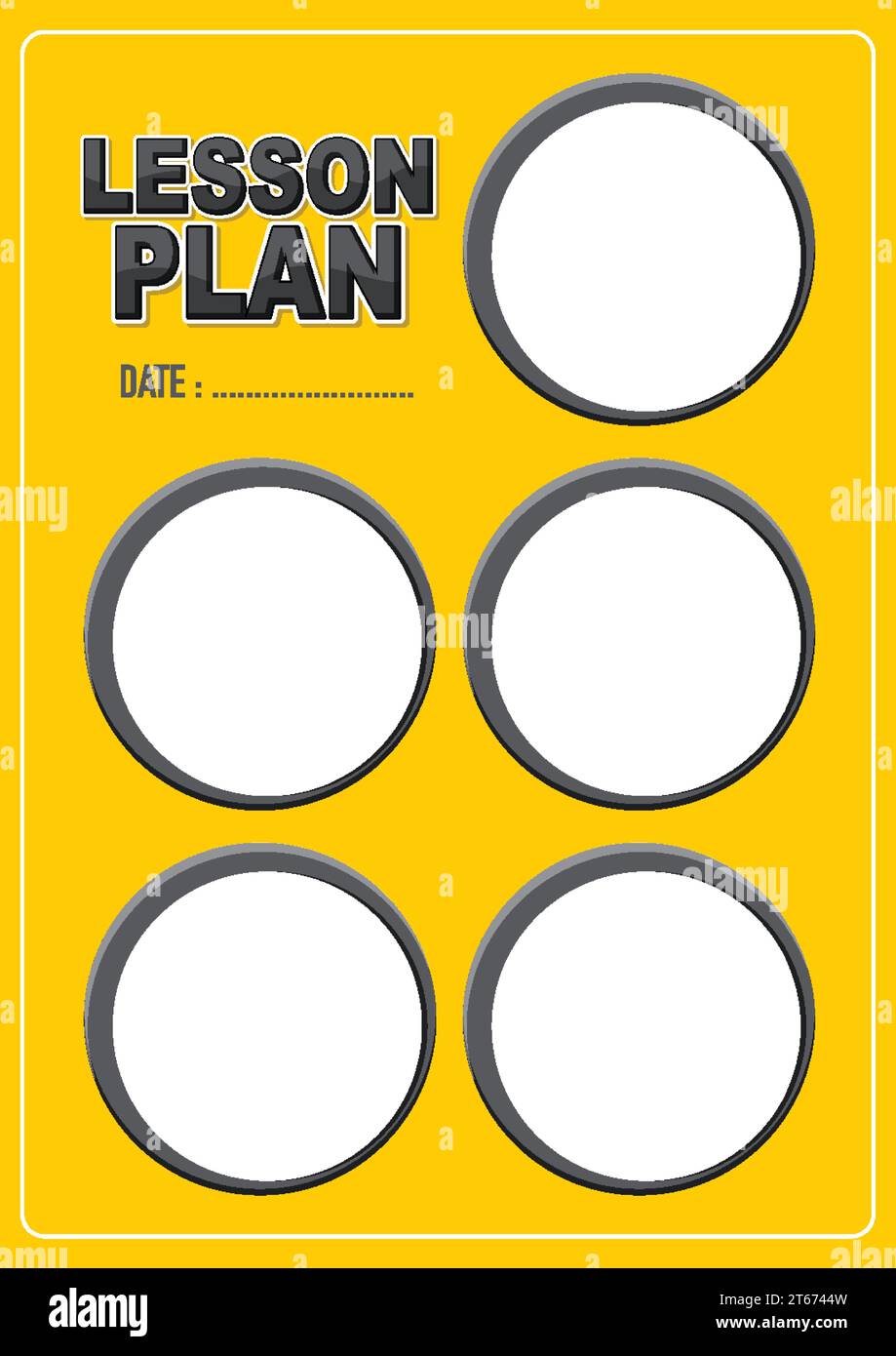A vector cartoon illustration of a yellow lesson plan schedule from ...