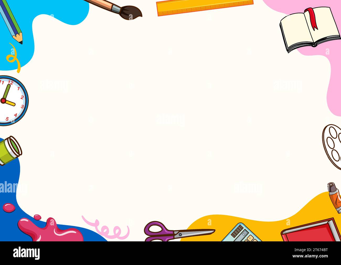 A vector cartoon illustration style border frame template for printable ...