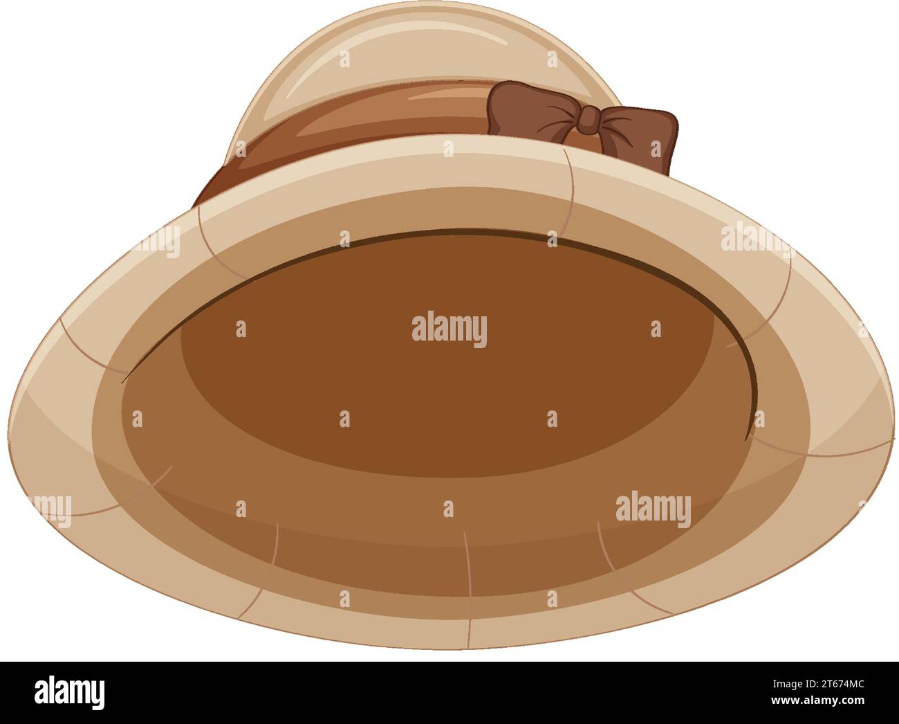 Vector cartoon illustration of a woman wearing a straw hat in isolation ...