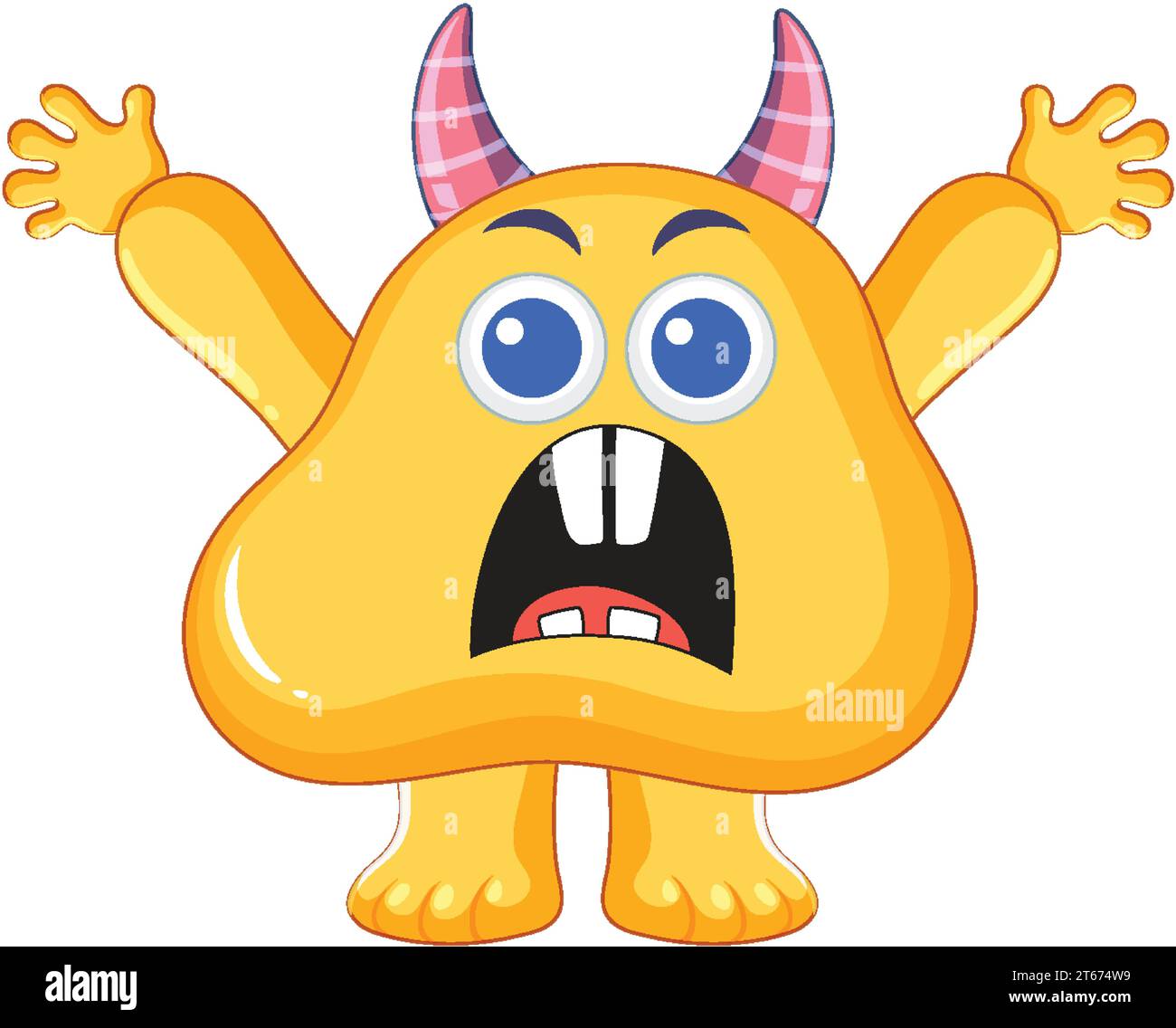 A cute and lovable cartoon alien monster with a horn Stock Vector Image ...