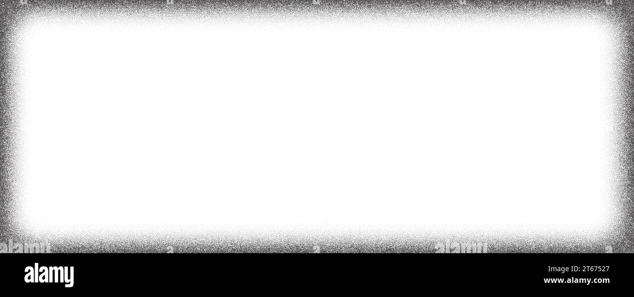 Grunge dotted gradient frame. Noisy border with sand texture. Fade stipple background. Abstract ...