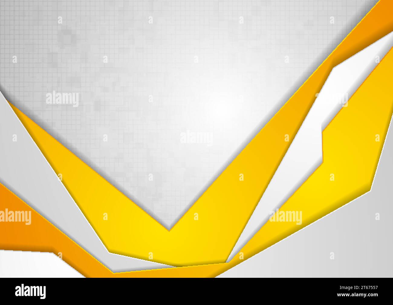 Abstract orange and grey tech geometric corporate background. Vector ...