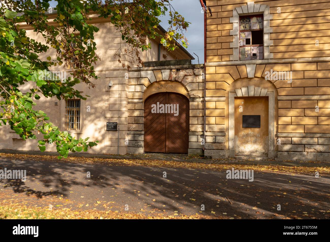 Entrance to former arsenal and Podmokly barracks in Terezín ...