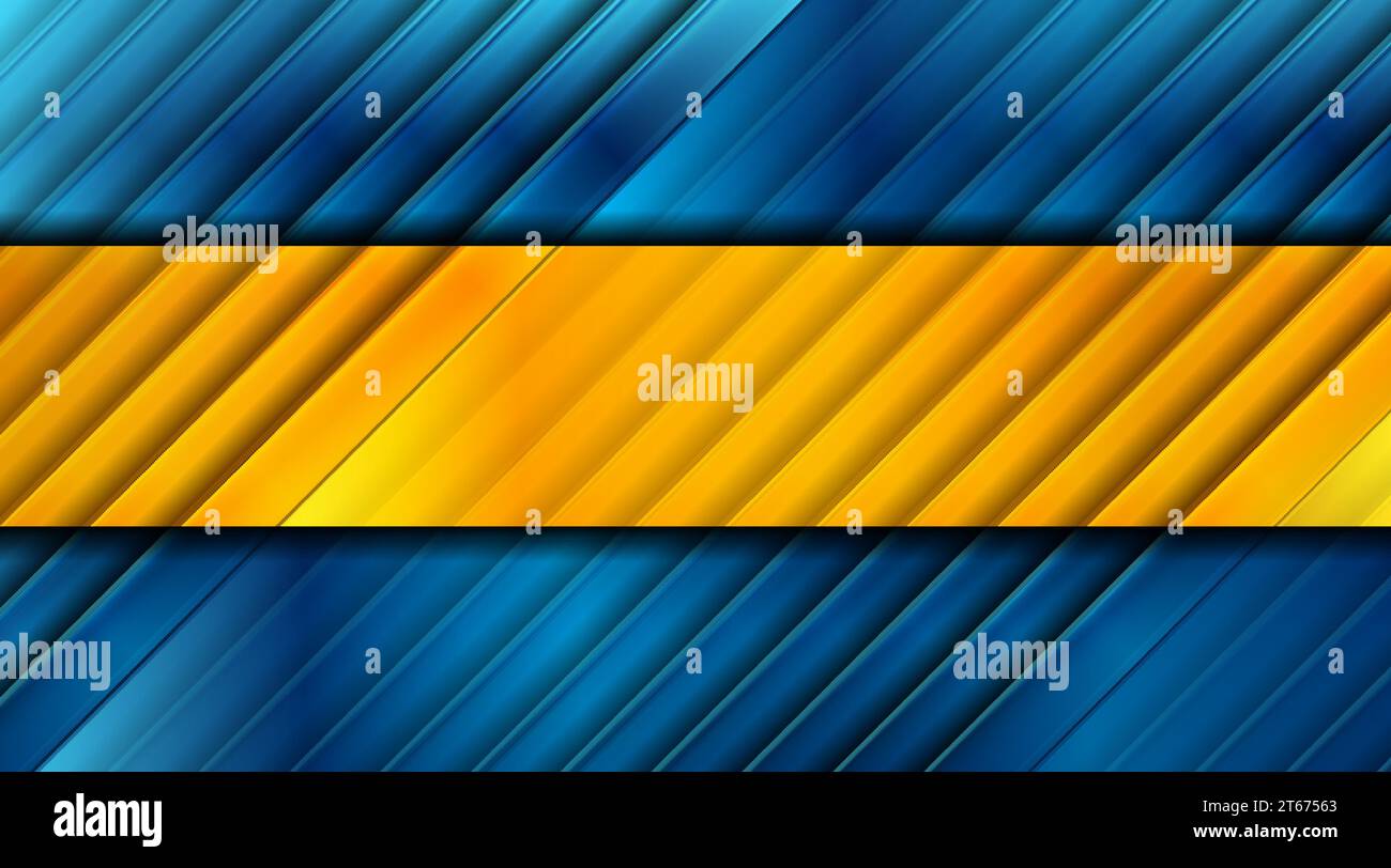 Glossy blue and orange abstract stripes geometric tech background. Vector design Stock Vector ...