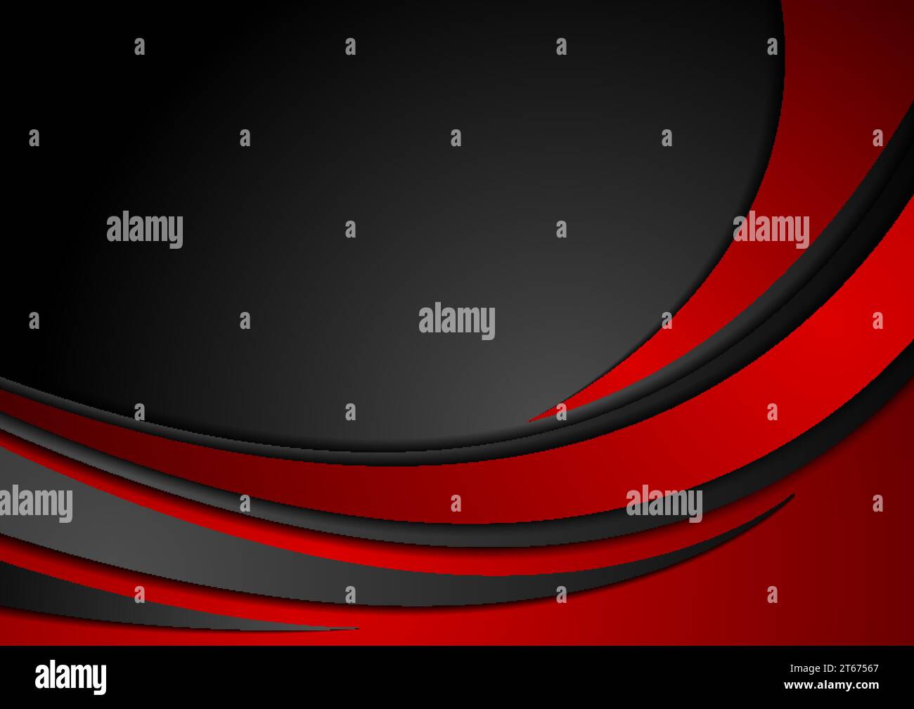 High contrast red and black abstract tech corporate wavy background ...