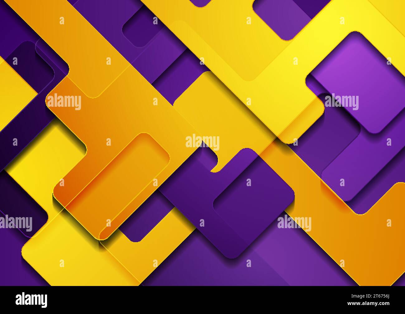Orange and violet glossy geometric shapes abstract background. Vector ...