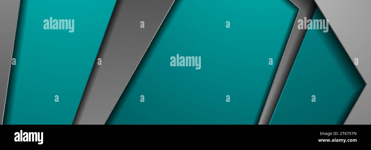 Turquoise grey tech geometric material abstract background. Corporate ...