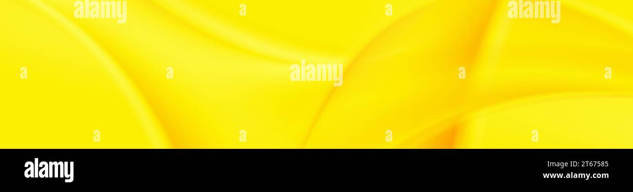 Abstract shiny yellow orange smooth blurred waves banner design. Vector ...