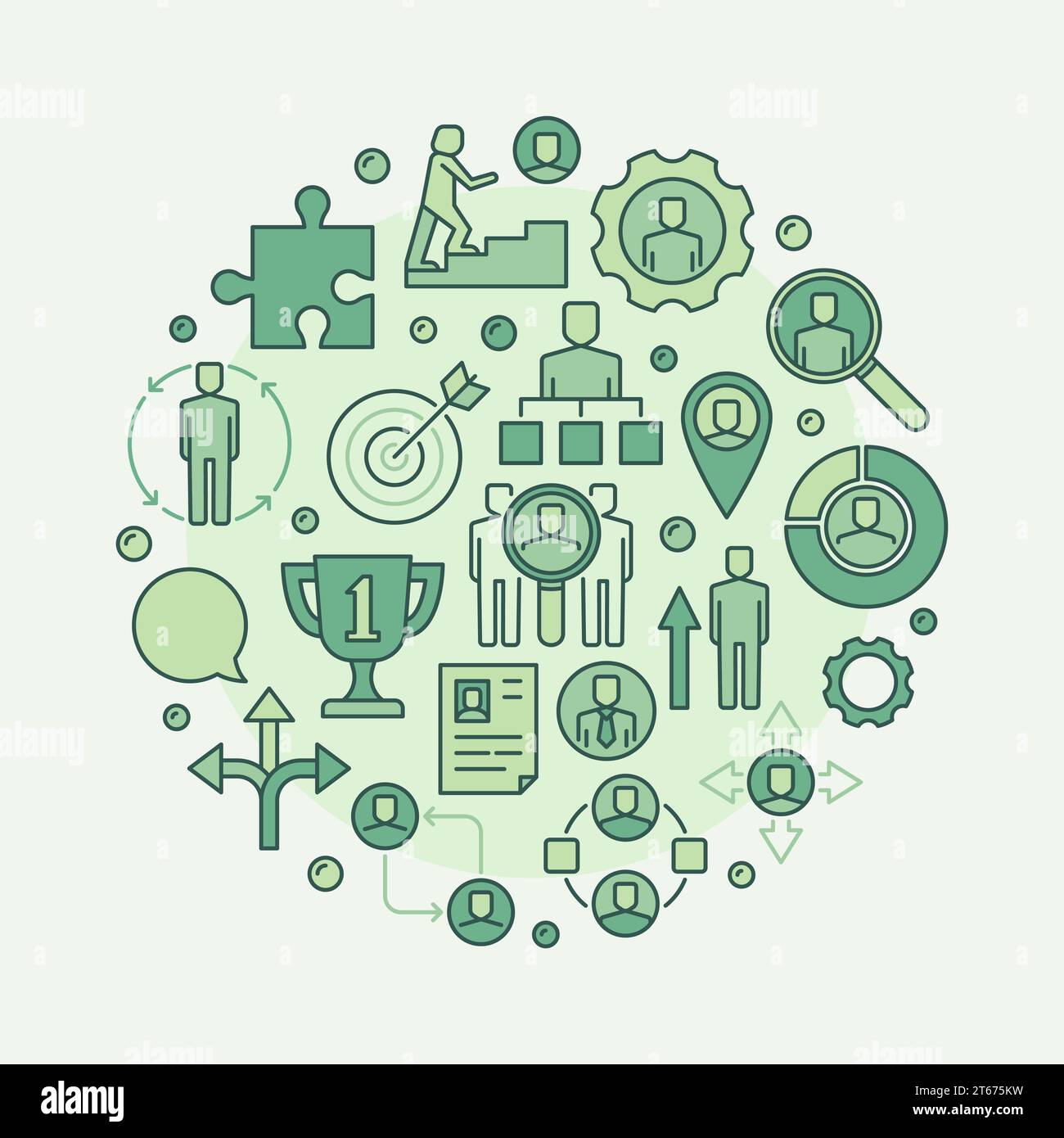Career green illustration - vector circular employment modern concept ...