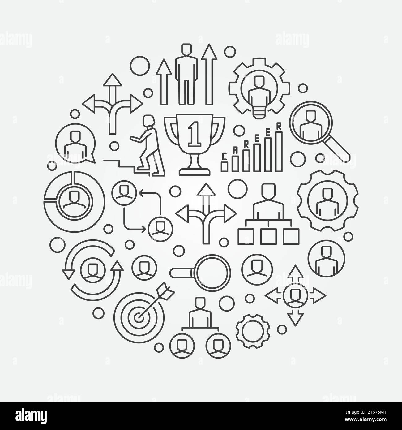 Career opportunities illustration - vector job concept sign in thin ...