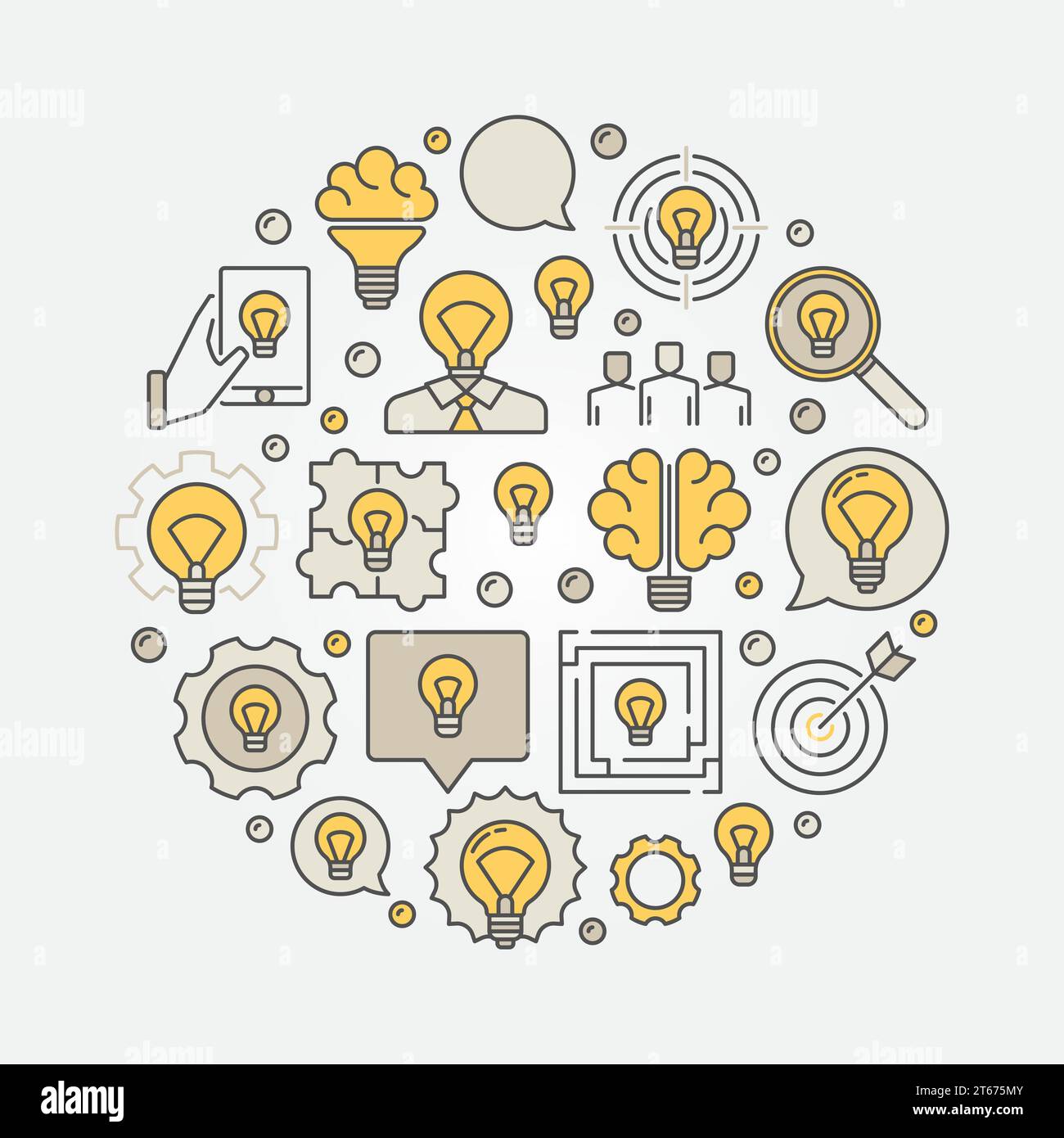 Colorful business idea illustration. Vector round sign made with ...