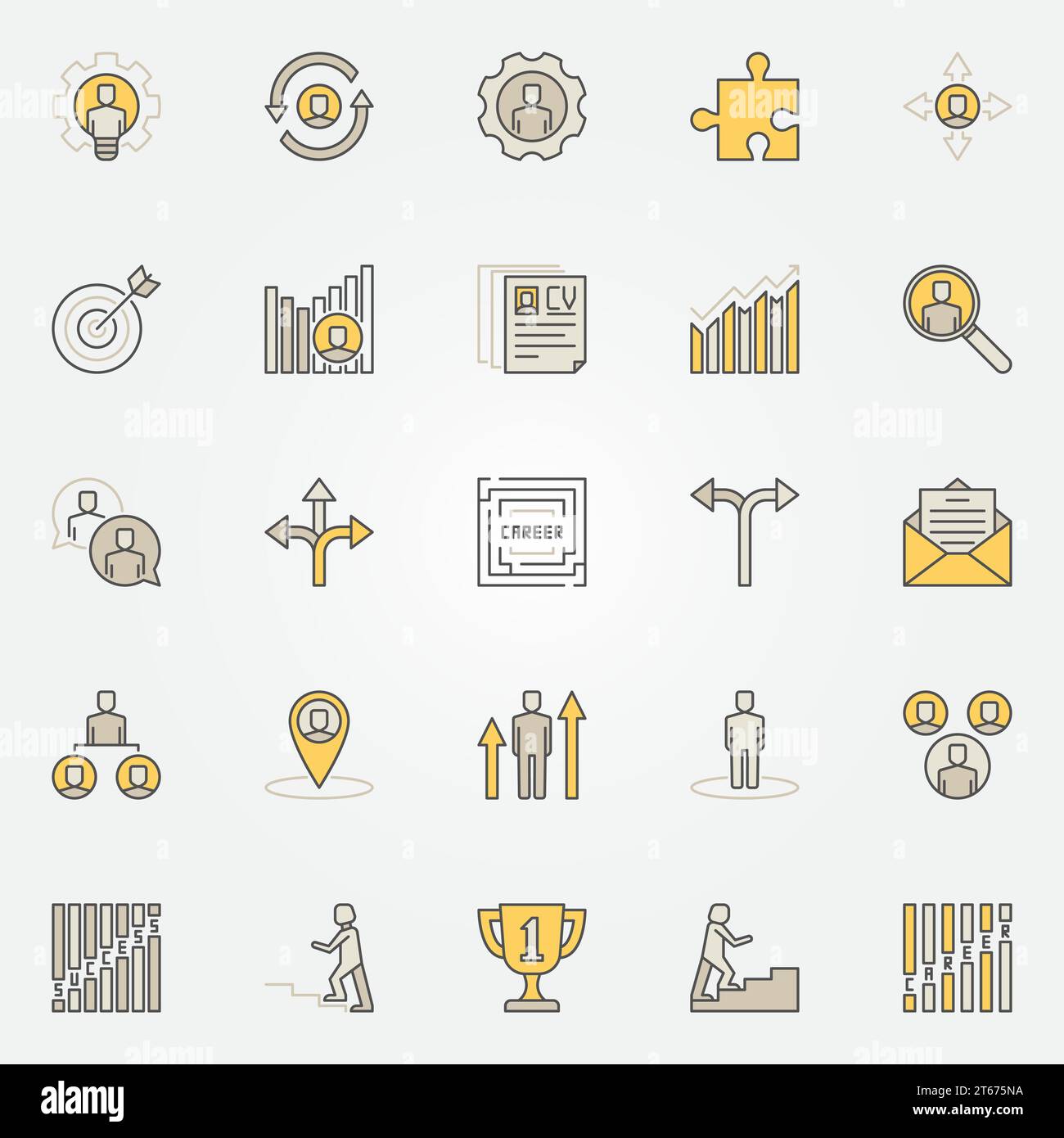 Career colorful icons set - vector collection of creative business and ...