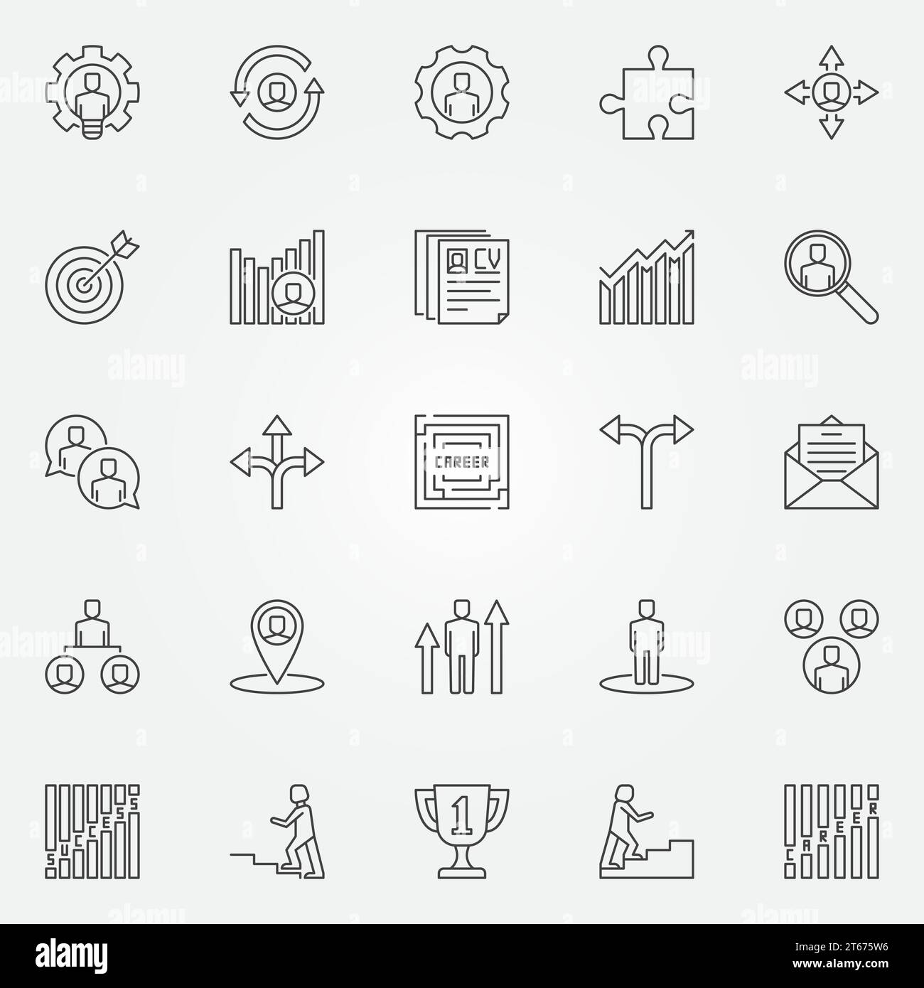 Career icons set. Vector career development concept signs or design ...