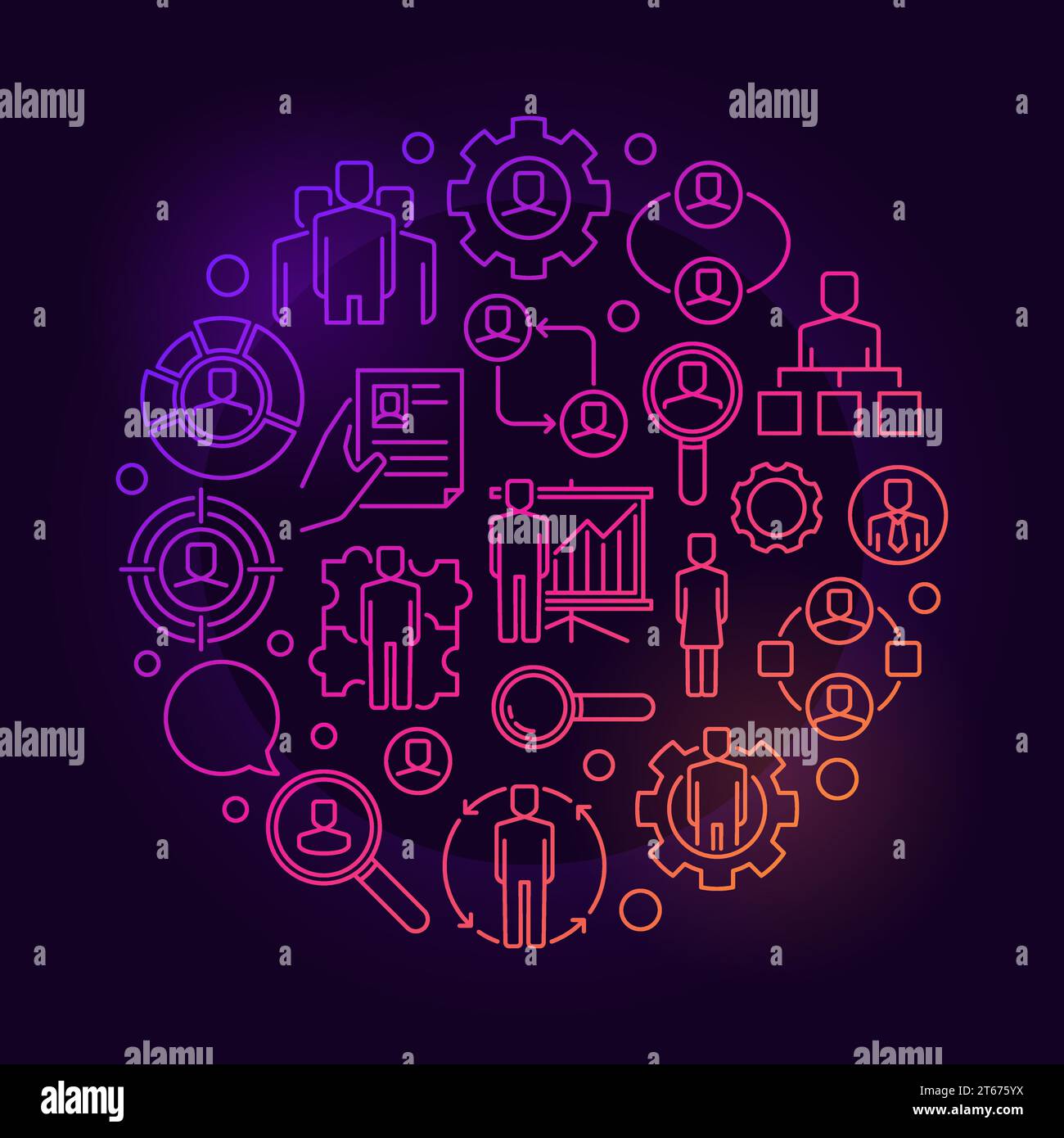 Human resources bright illustration - vector recruitment and hiring ...