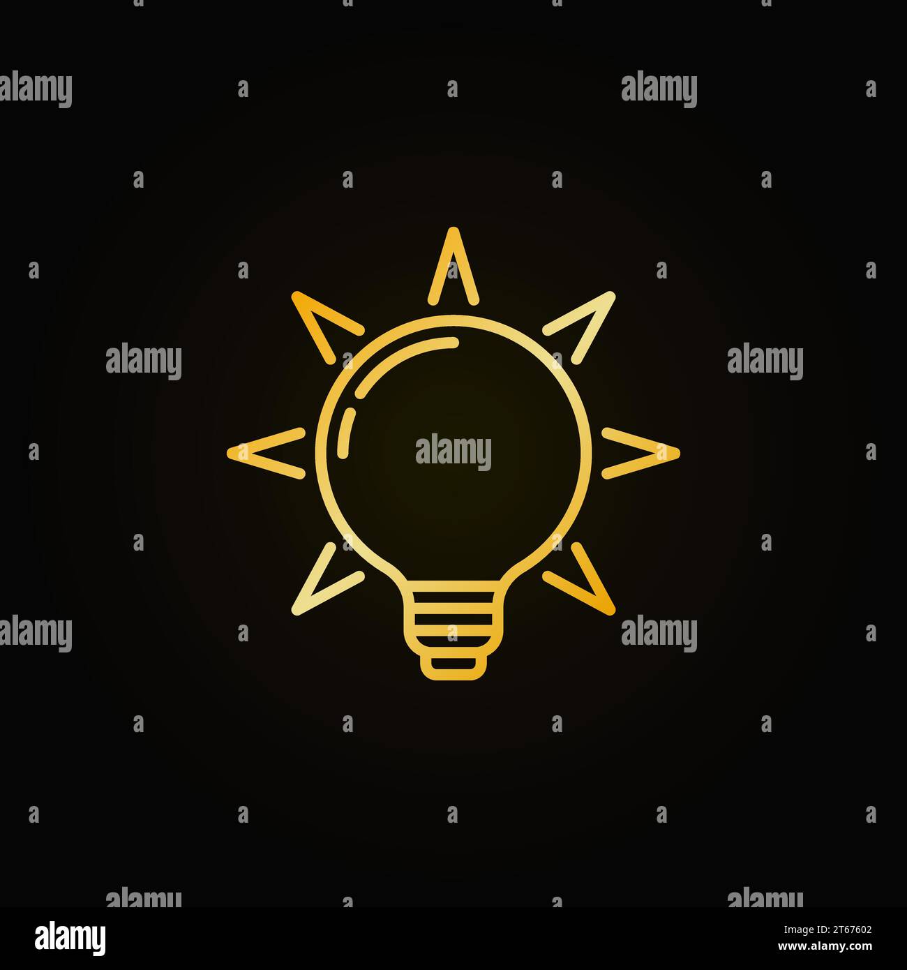 Light bulb colorful icon. Idea bulb golden symbol or logo element on ...