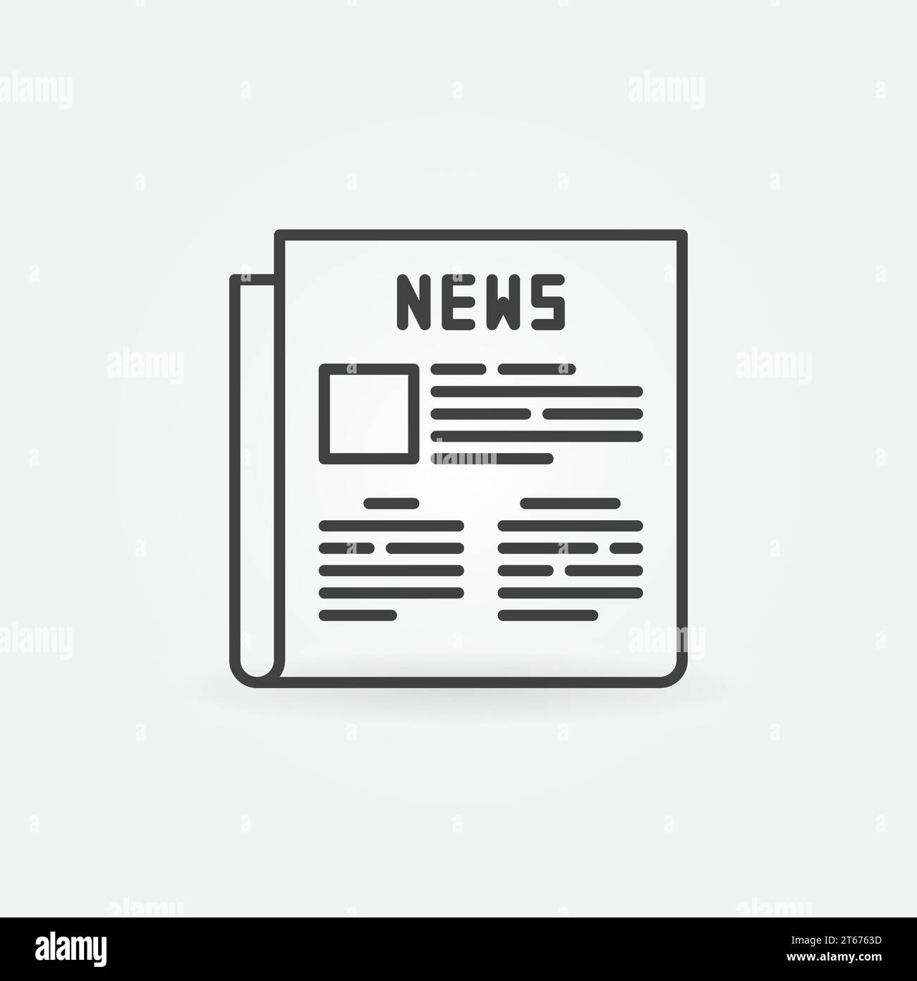 Newspaper outline icon - vector thin line news concept symbol or logo ...