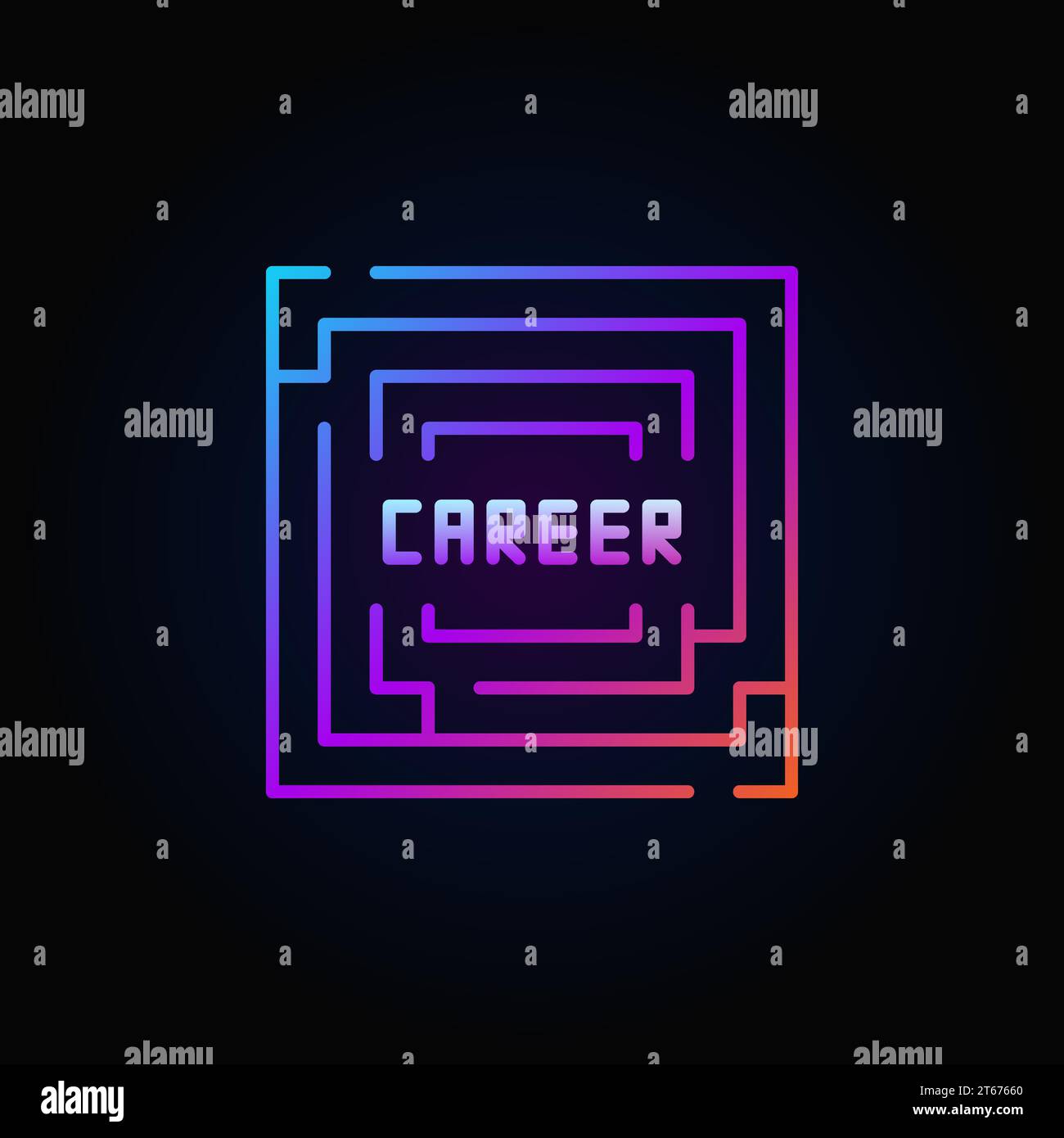 Maze colorful icon - vector bright labyrinth symbol with a word CAREER ...
