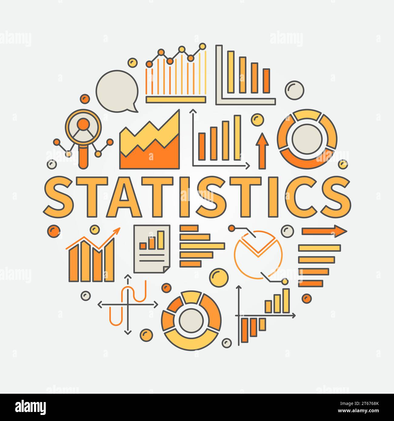 Statistics illustration. Vector round colorful creative symbol made ...