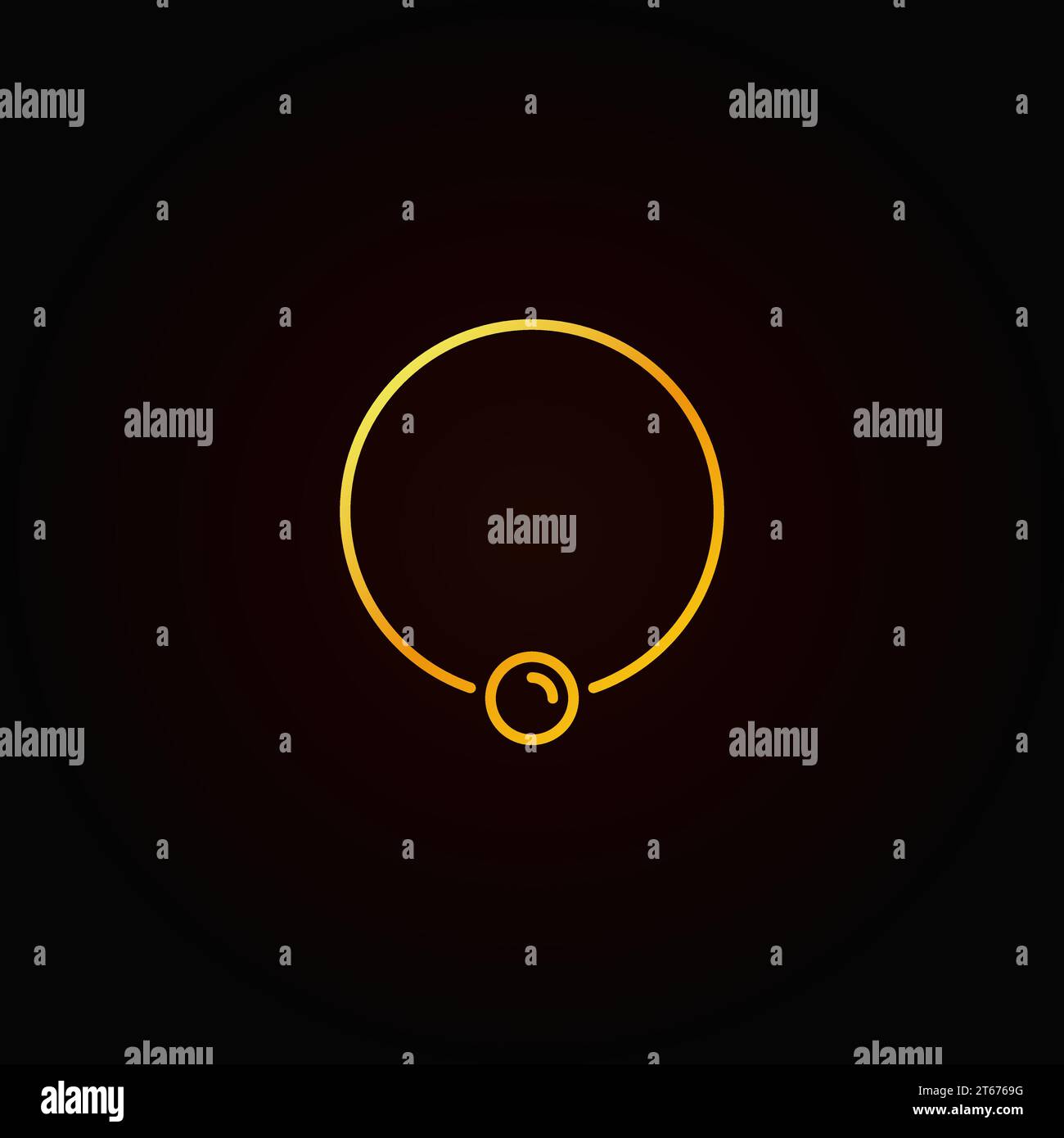 Captive ring outline golden icon. Vector piercing jewelry ring concept ...