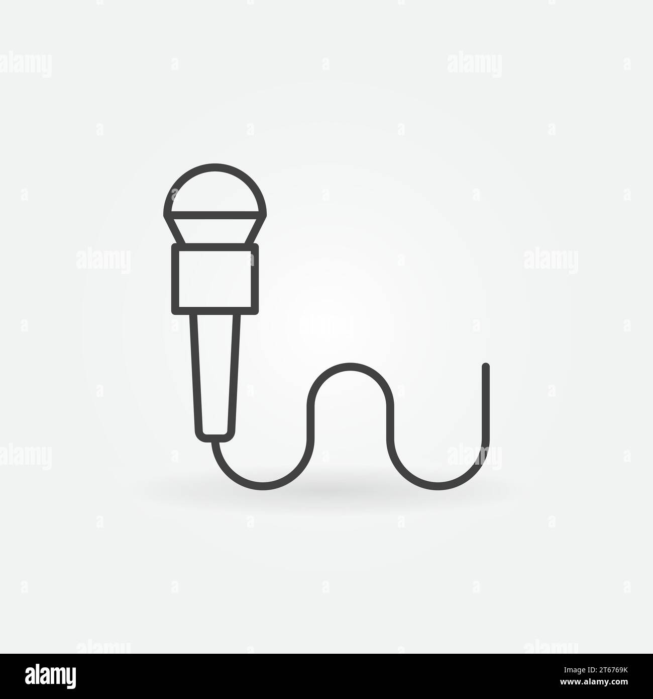 Microphone line icon - vector outline interview concept sign in thin ...