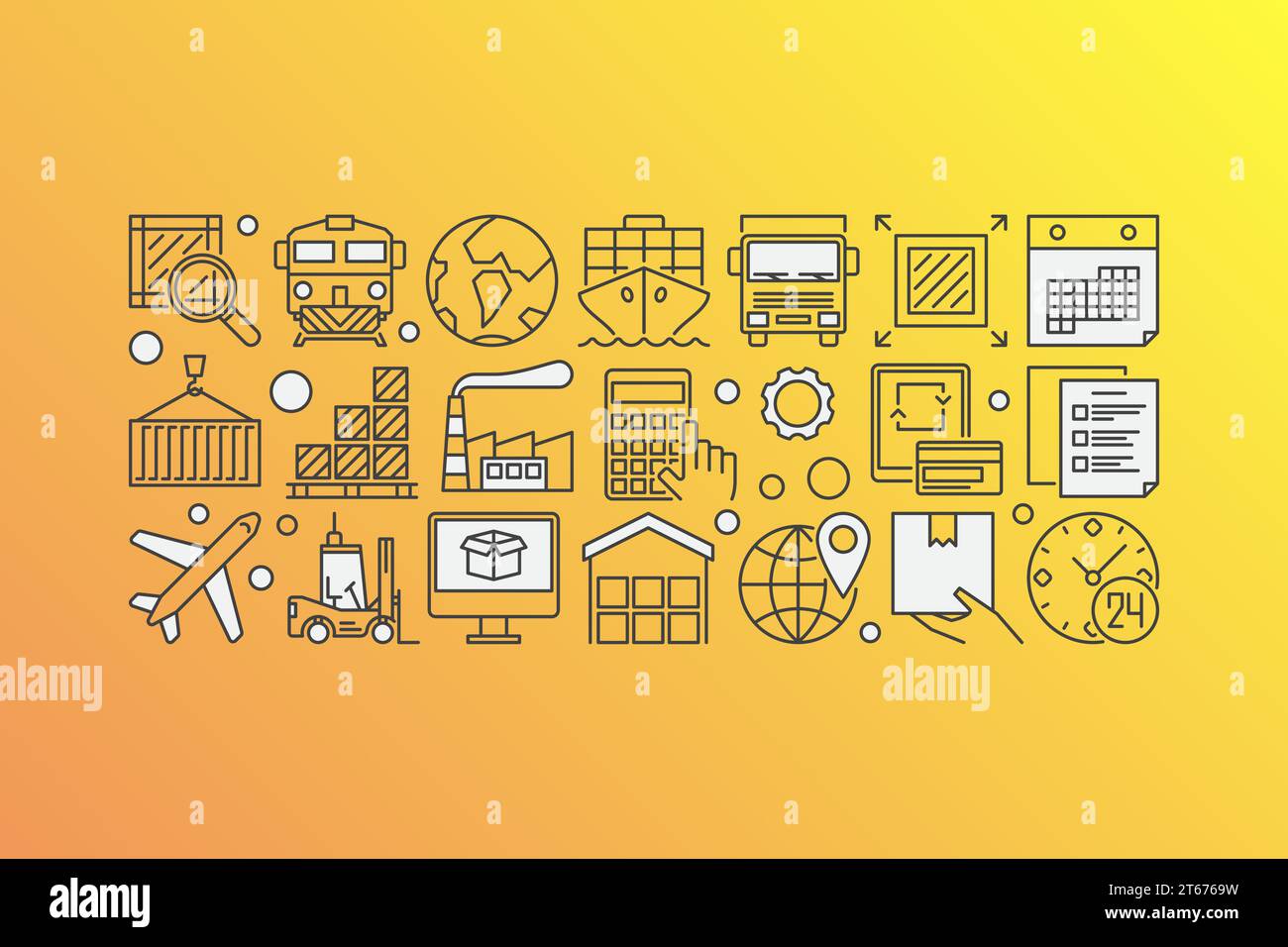 Delivery and logistics illustration. Vector global transportation or ...