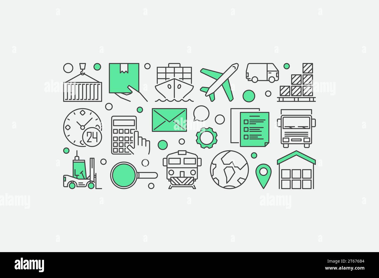 Logistics and delivery illustration - vector minimal banner made with ...