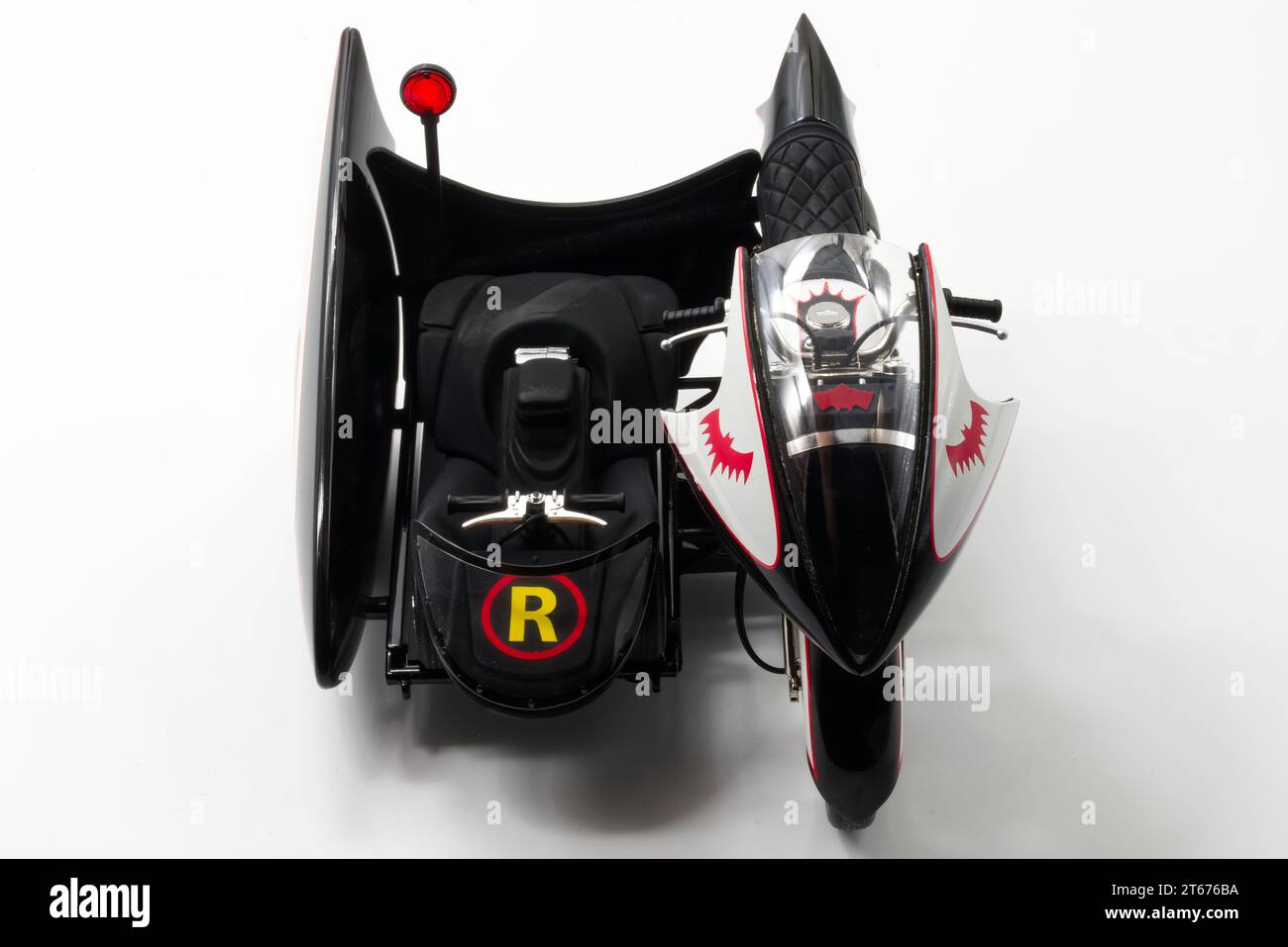 Batman Batcycle with sidecar isolated on white background. Batcycle ...