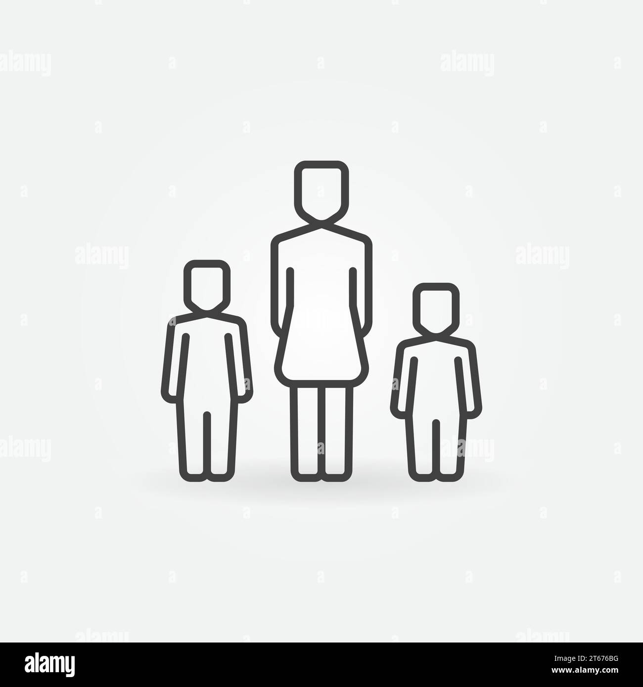 Mother with two kids icon - vector family outline sign or design ...