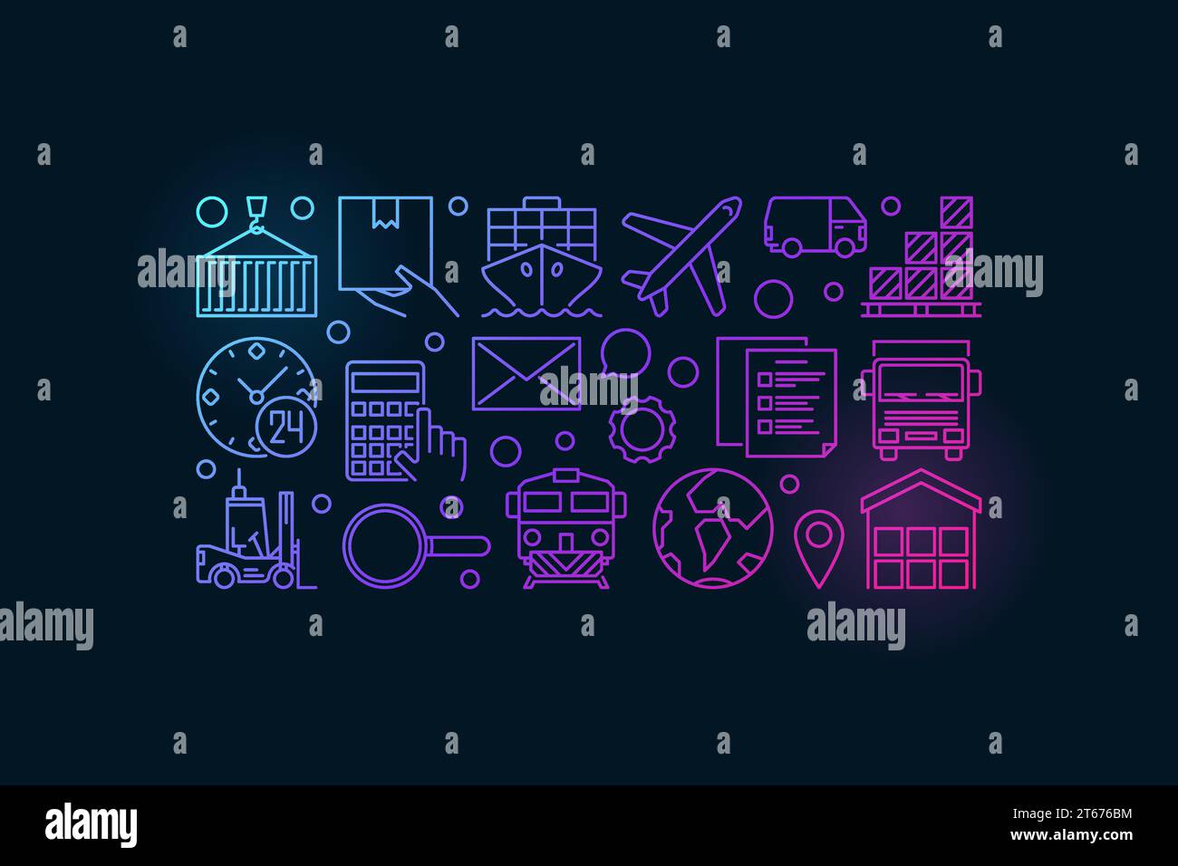 Vector logistics colorful illustration - creative banner made with ...