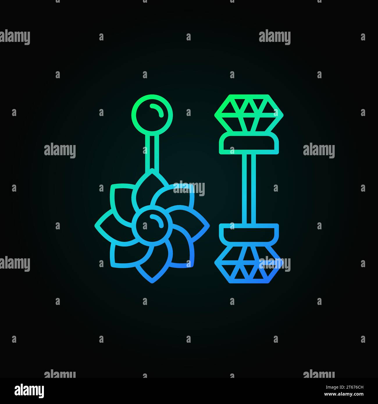 Belly button rings colored icon. Vector piercing jewelry concept symbol ...
