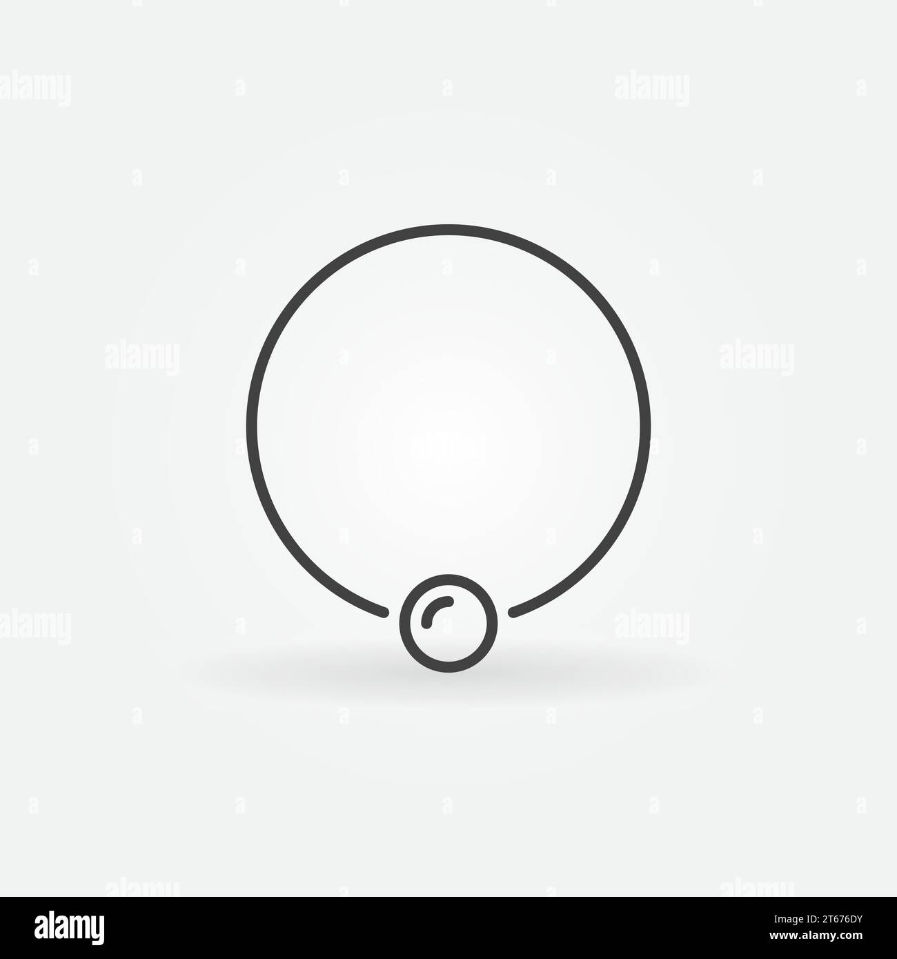 Captive ring outline icon. Vector piercing jewelry ring concept linear ...