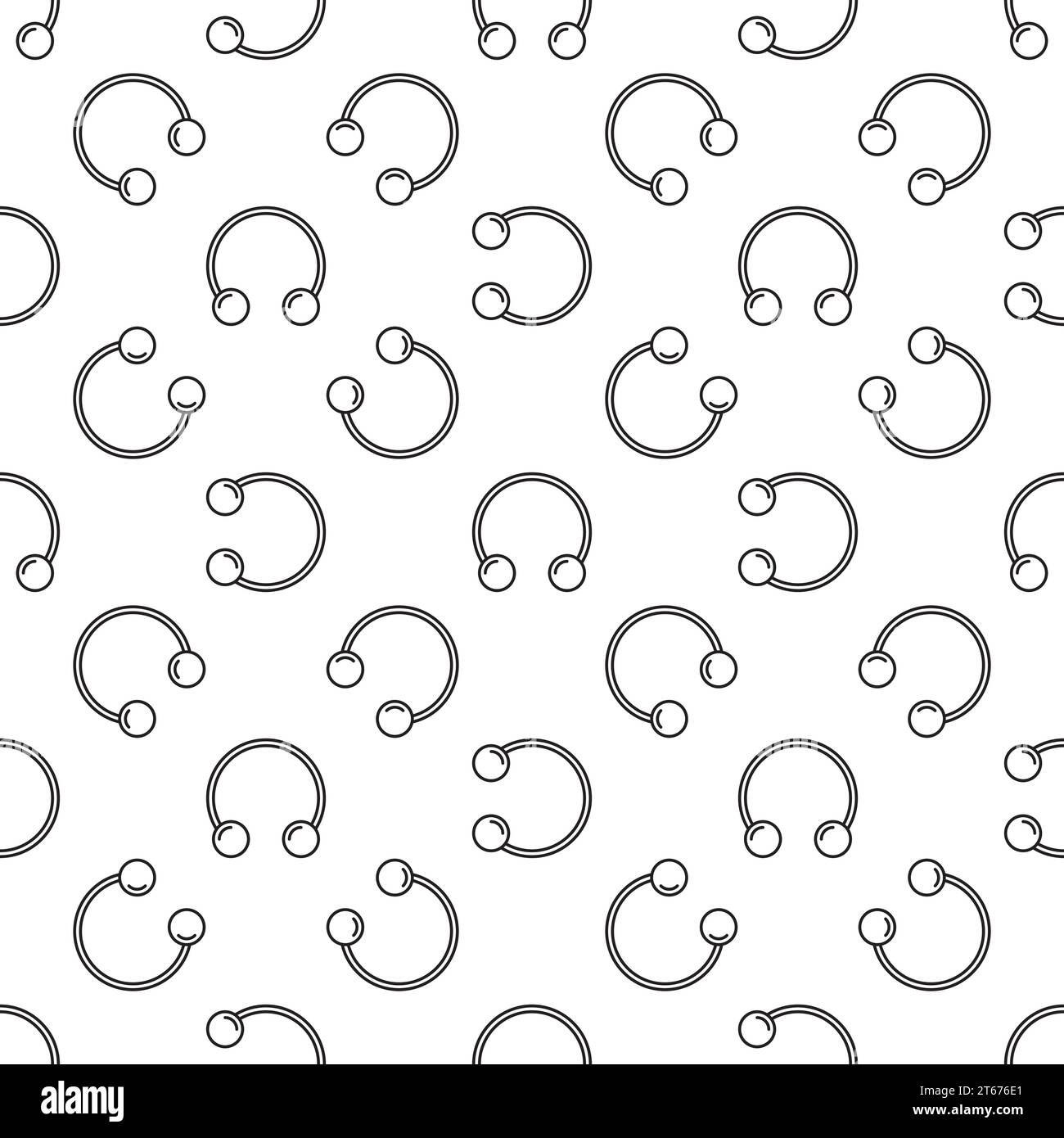 Circular barbells horseshoe vector seamless pattern or background for ...