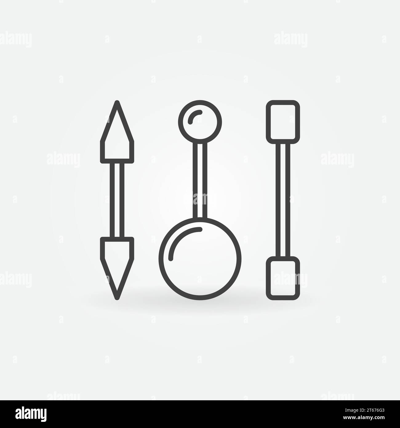 Piercing barbells outline icon. Vector piercing jewelry concept linear ...