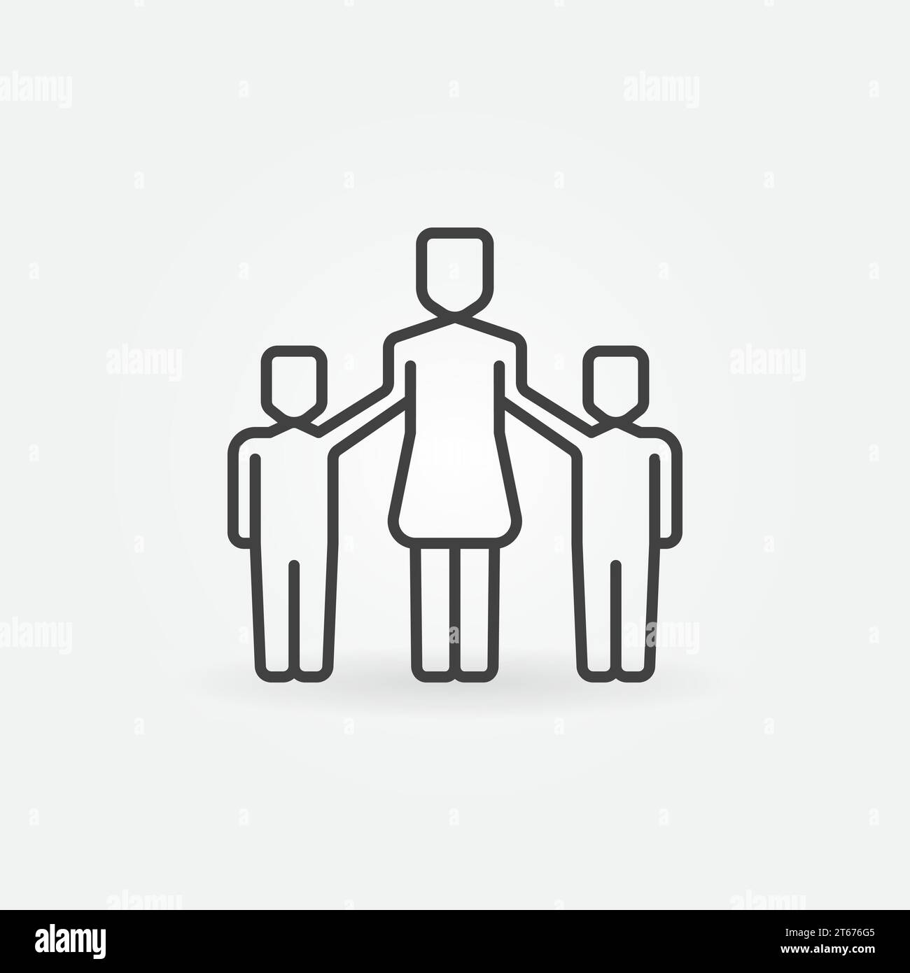 Mother with two children icon. Vector family symbol or design element ...