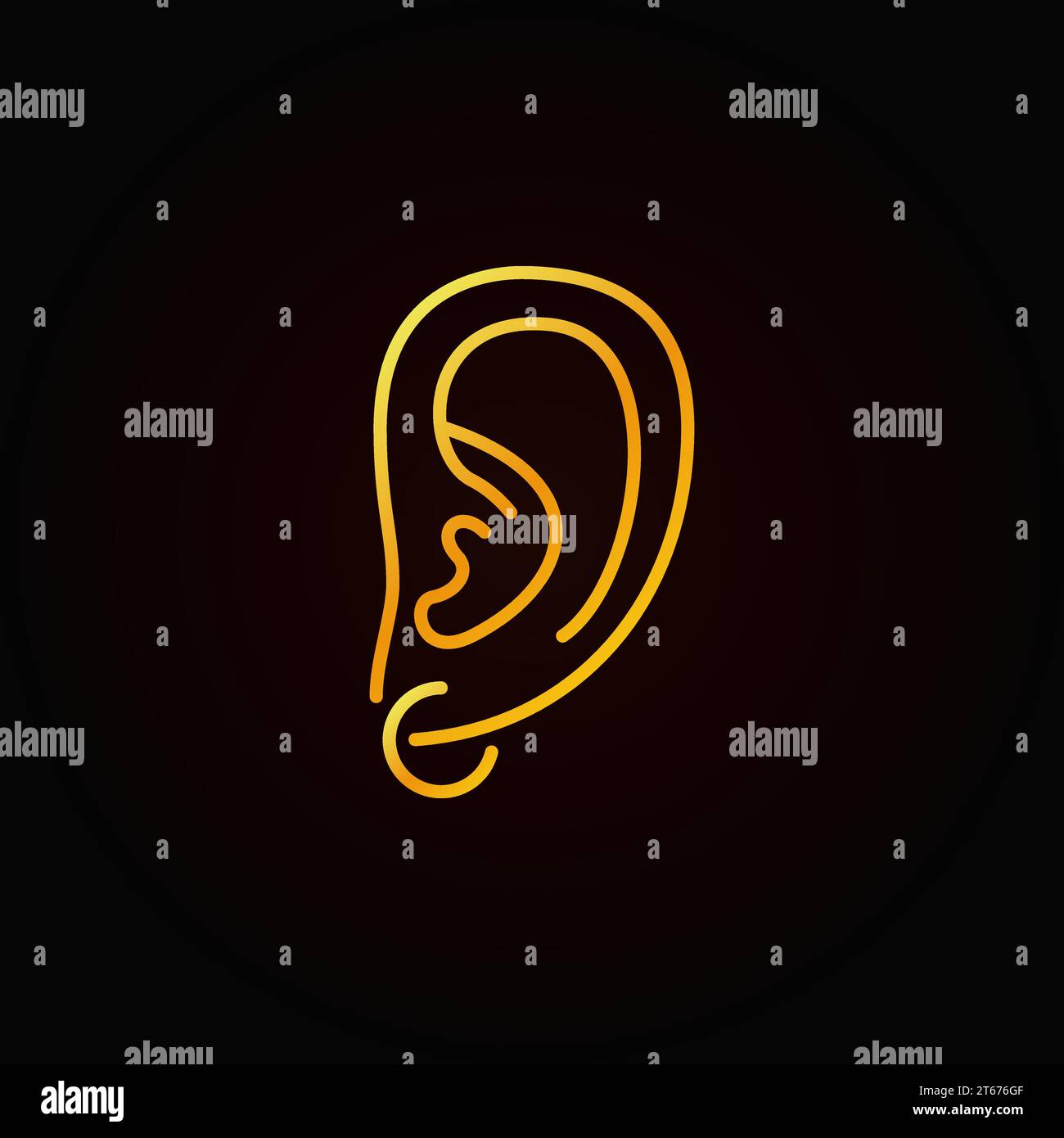 Ear piercing golden icon - vector creative symbol or design element in ...