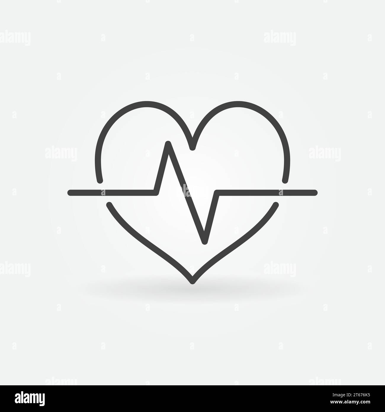 Cardiac cycle linear icon. Vector heartbeat concept symbol or logo ...
