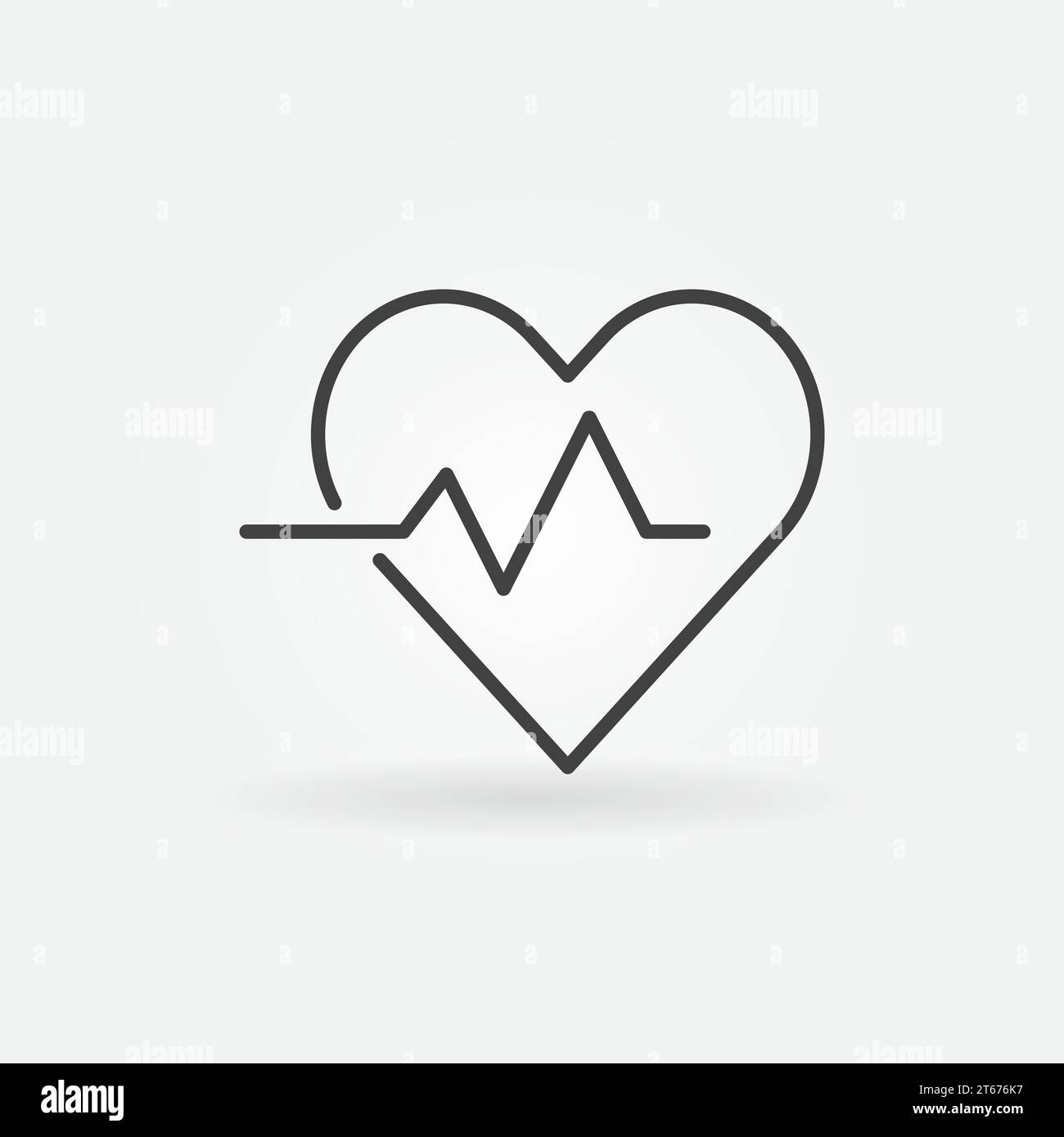 Heart cardiogram concept icon - vector heartbeat sign in thin line ...