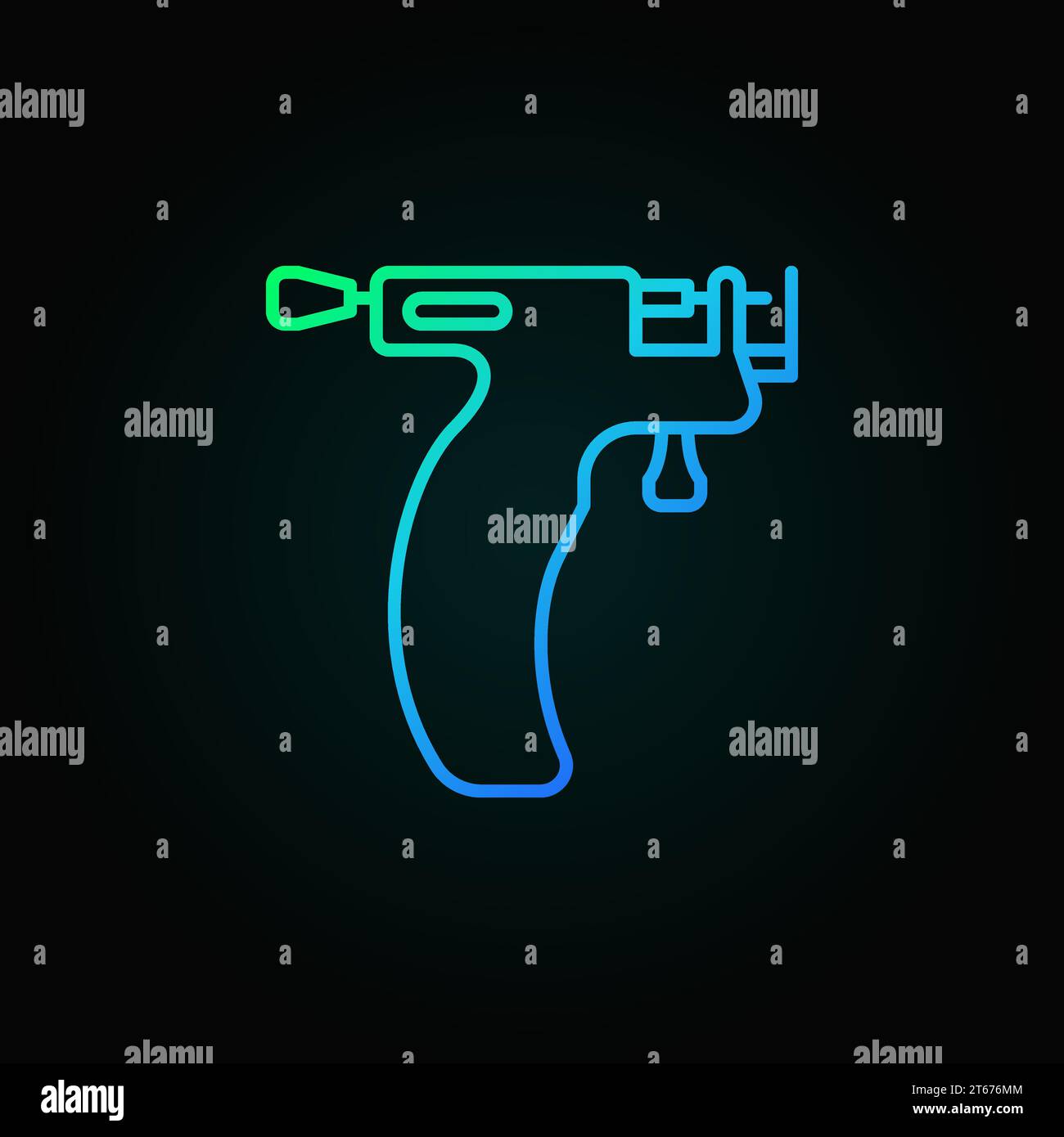 Ear piercing instrument linear icon - vector piercing gun concept sign ...