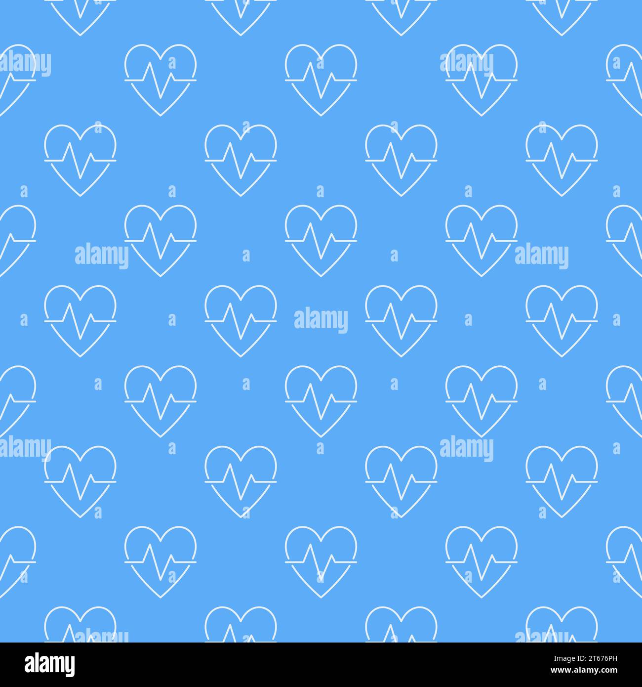 Cardiac cycle blue seamless vector pattern or background made with ...