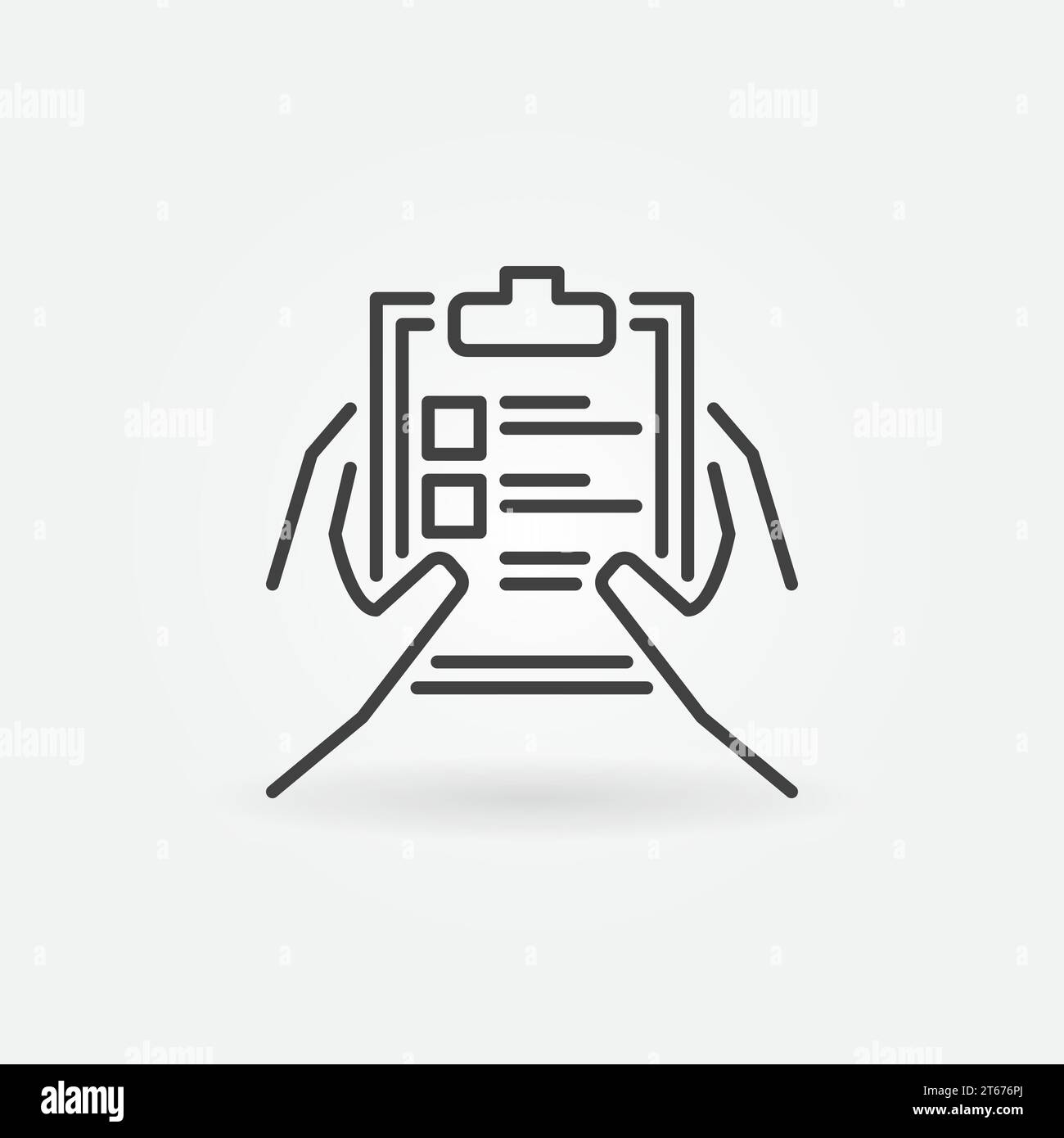 Clipboard in hands icon Stock Vector Images - Alamy