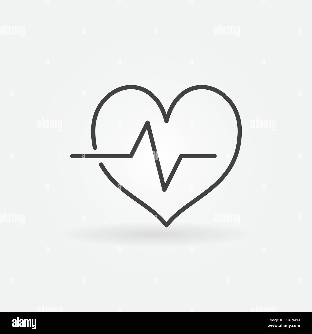 Cardiac cycle outline icon. Vector heartbeat symbol or logo element in ...